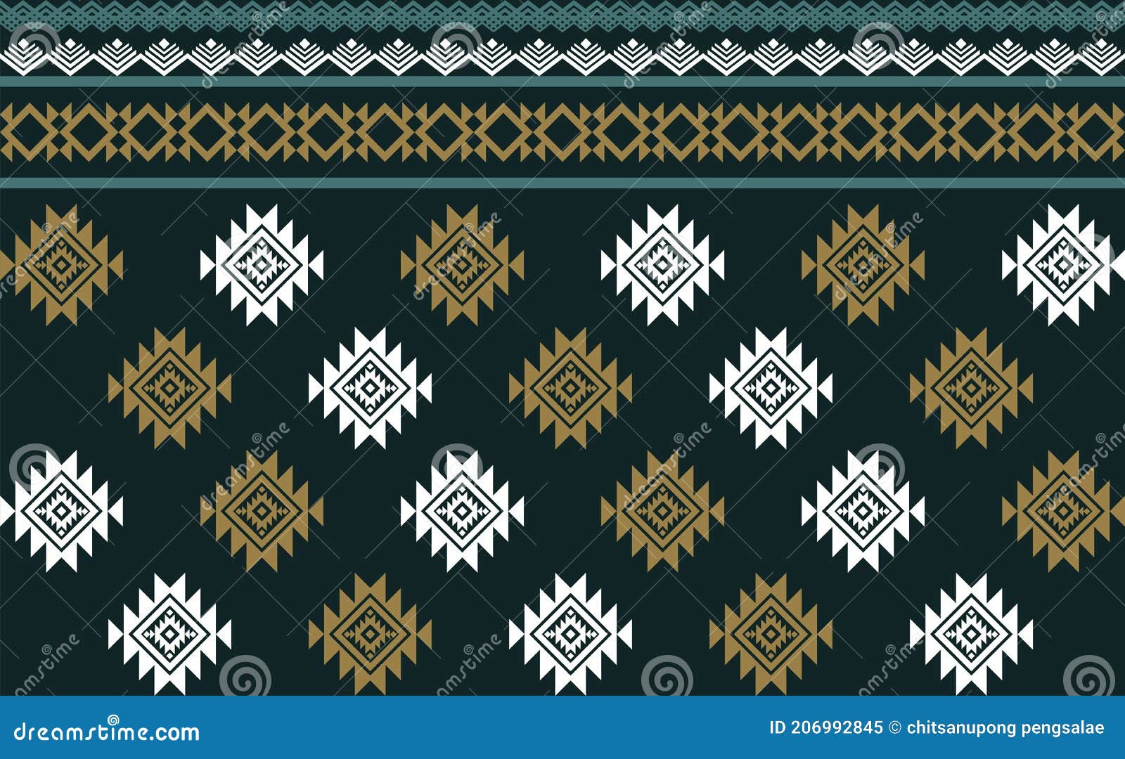 Abstract Green Geometric Native Pattern Seamless Vector.Repeating ...