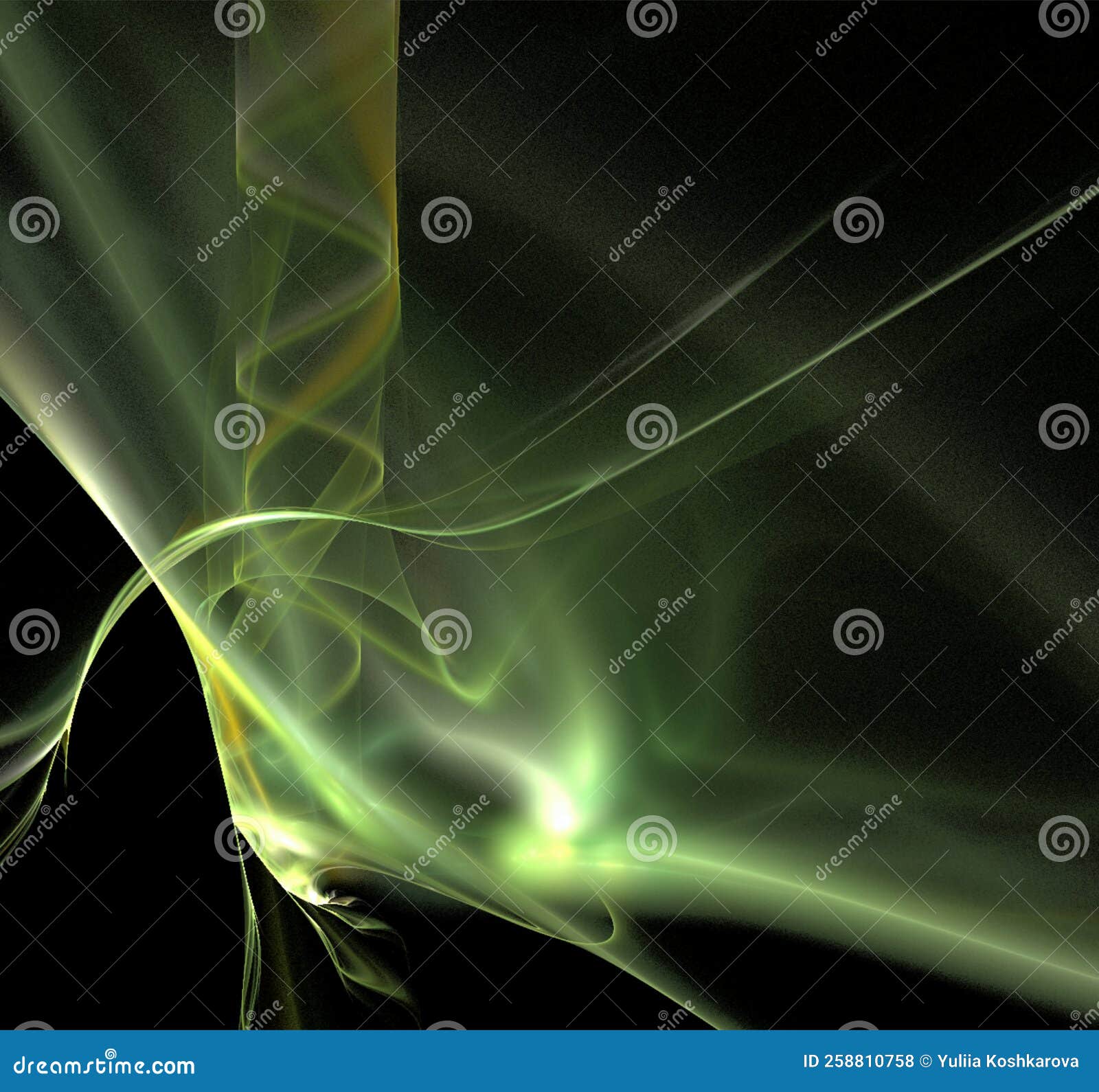 Abstract Green Glowing Pattern on Black Background, Design Stock ...