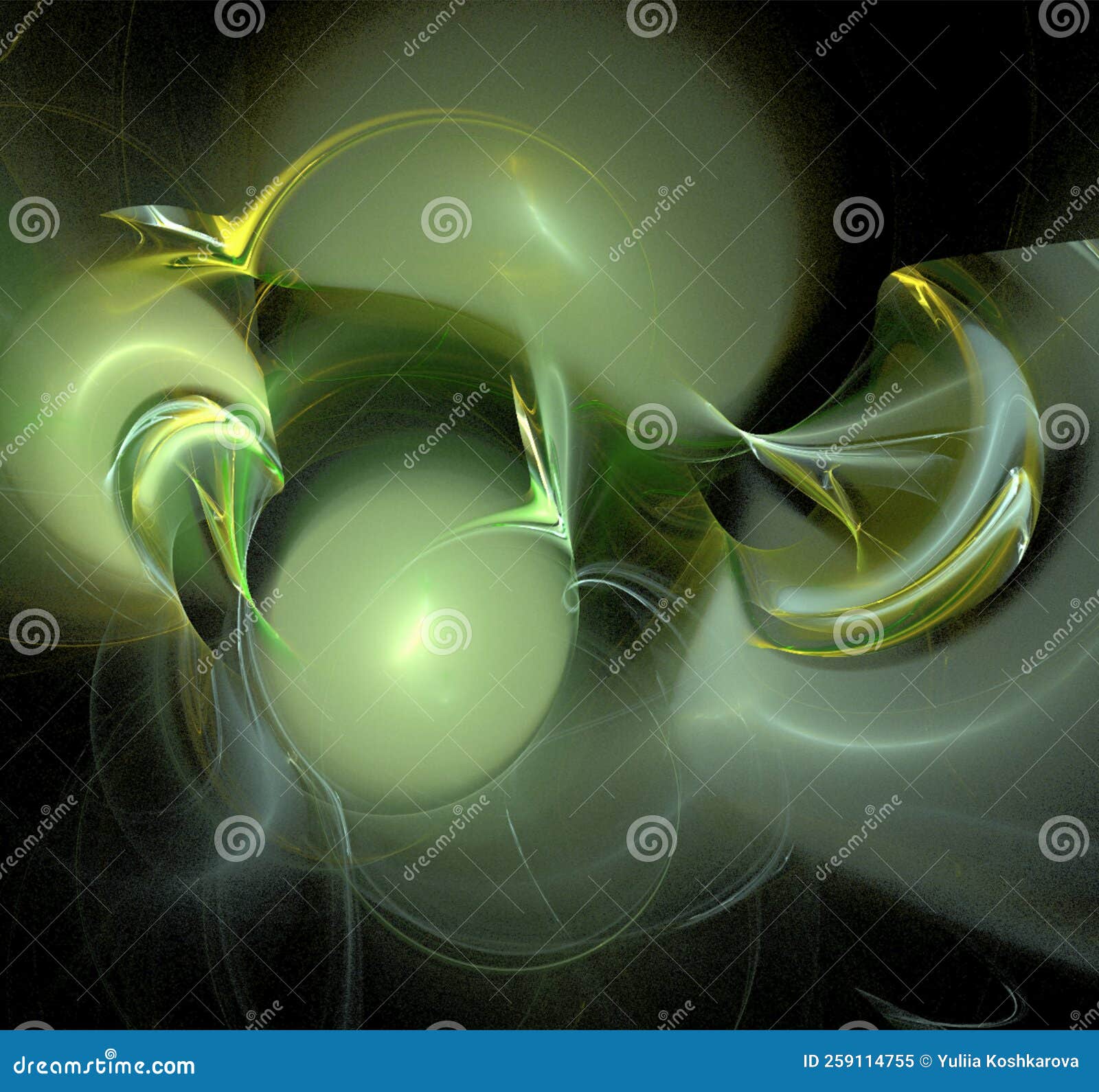Abstract Green Glowing Pattern on Black Background, Design Stock ...