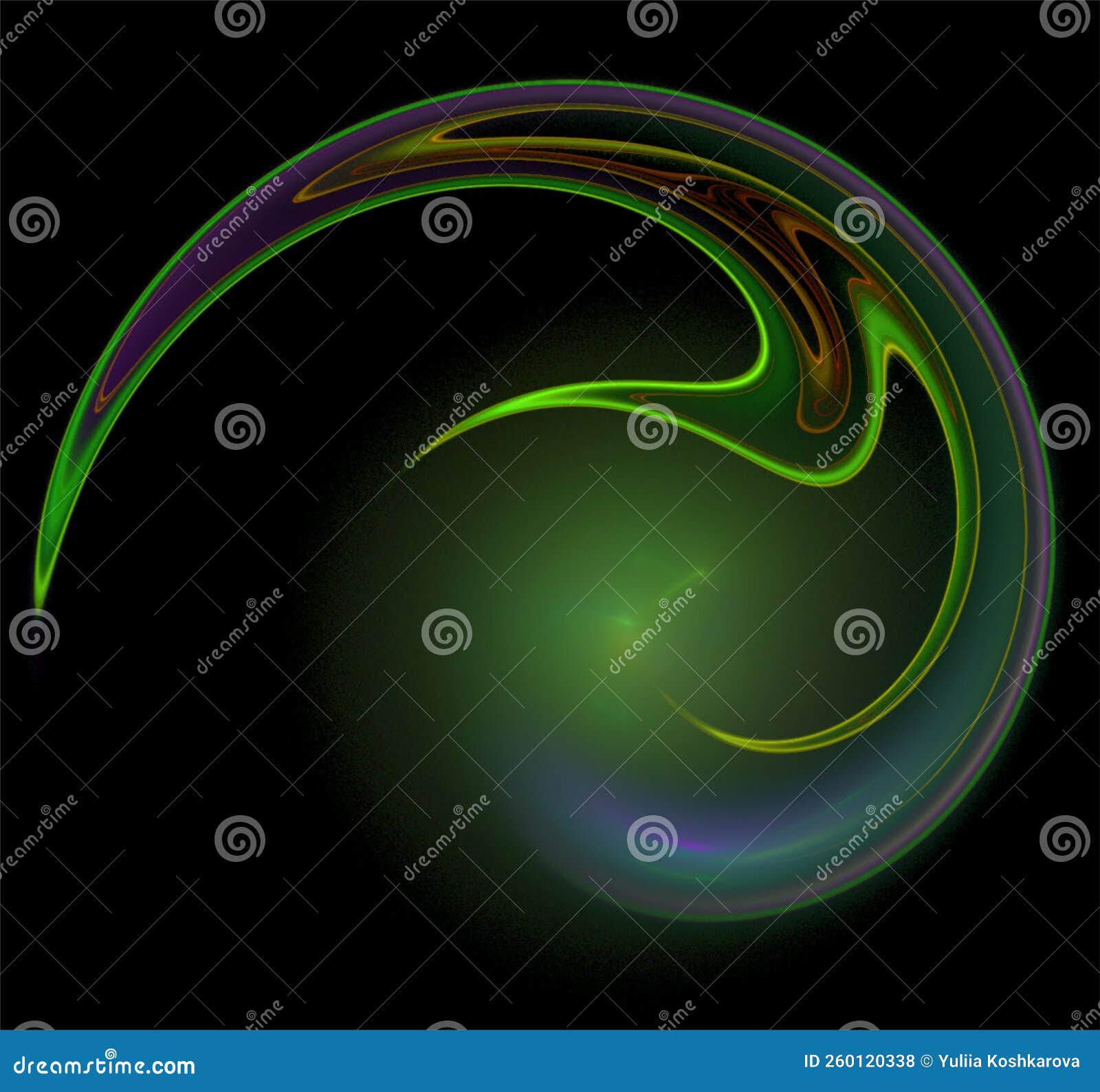 Abstract Green Glowing Pattern on Black Background, Design Stock ...