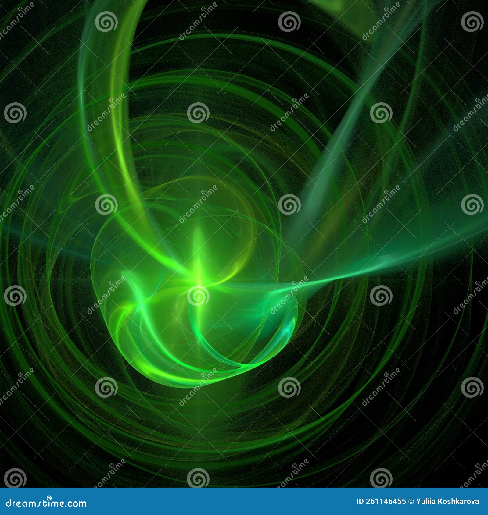Abstract Green Glowing Pattern on Black Background, Design Stock ...