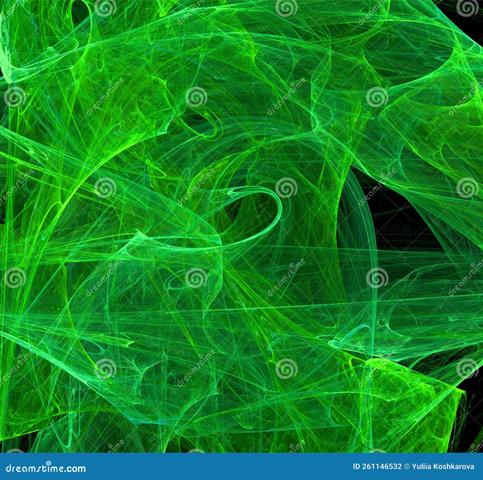 Abstract Green Glowing Pattern on Black Background, Design Stock ...