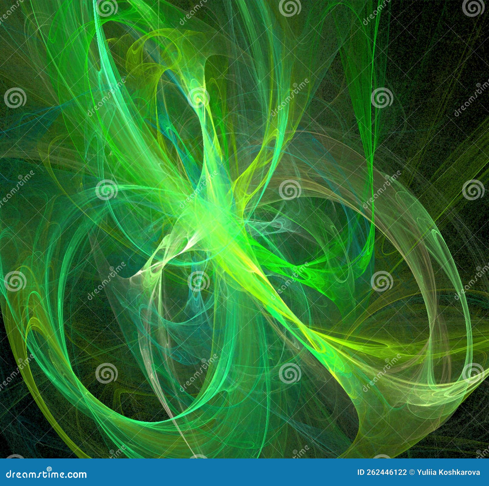 Abstract Green Glowing Pattern on Black Background, Design Stock ...