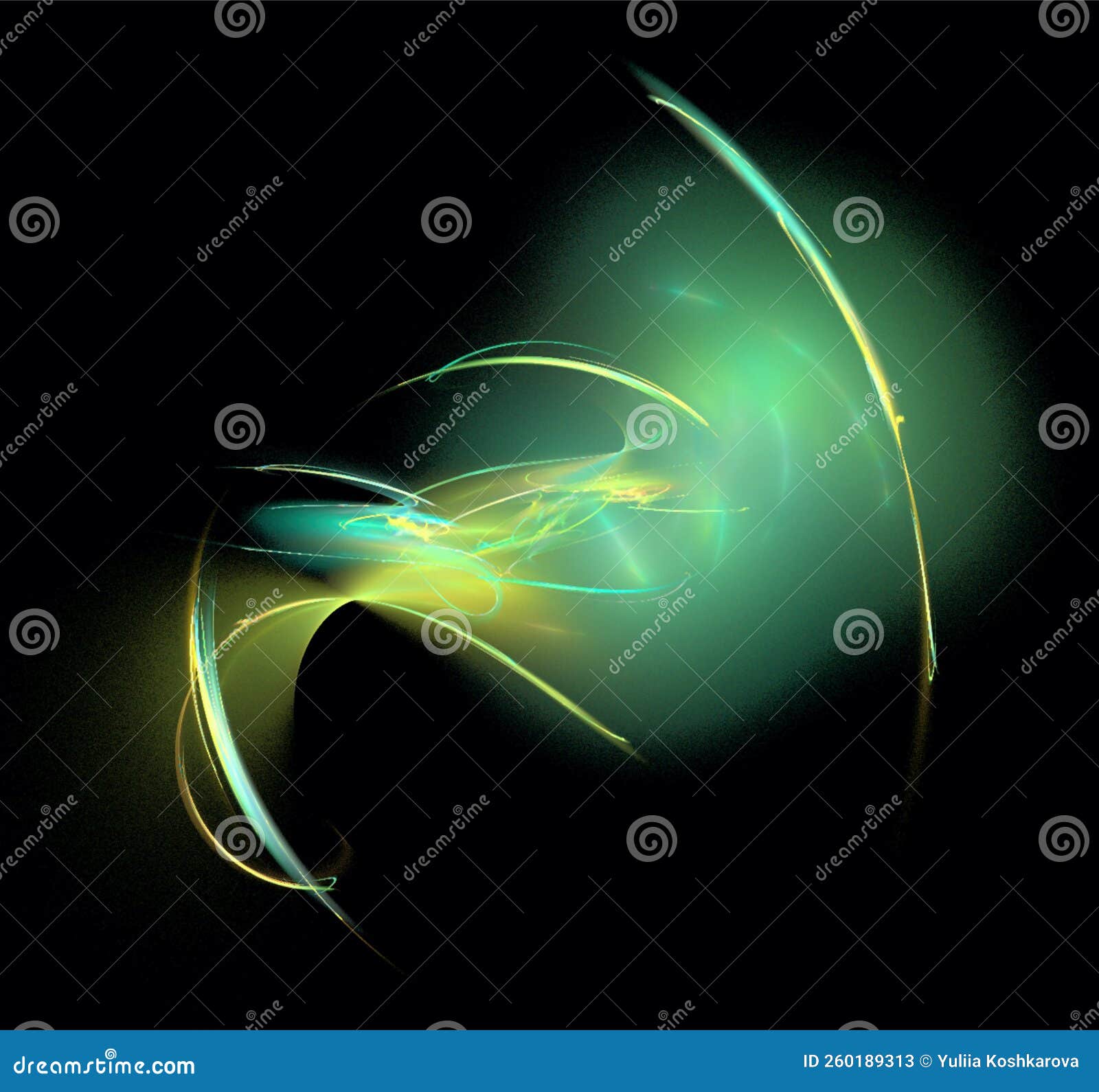 Abstract Green Glowing Pattern on Black Background, Design Stock Vector ...