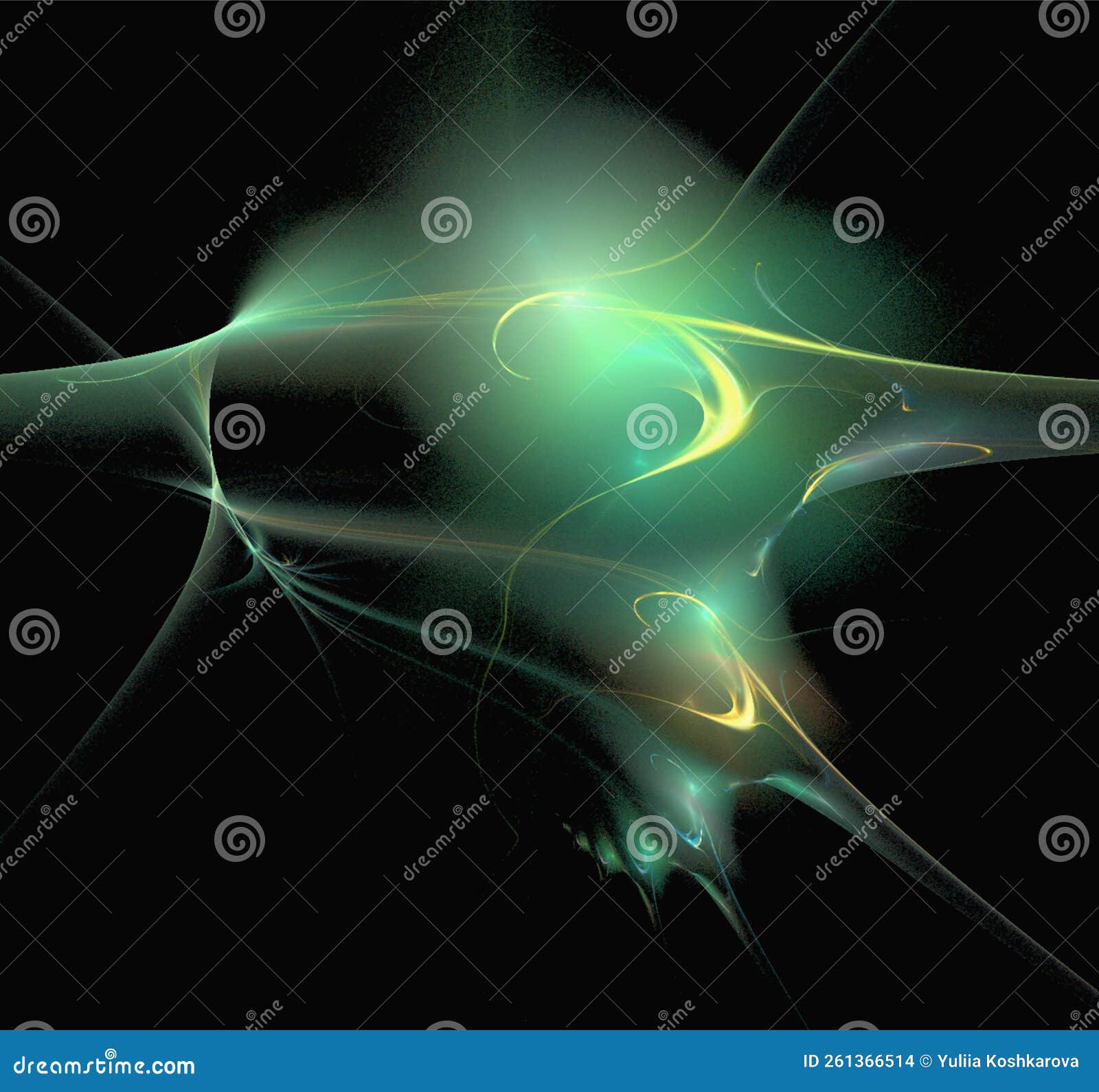 Abstract Green Glowing Pattern on Black Background, Design Stock Vector ...