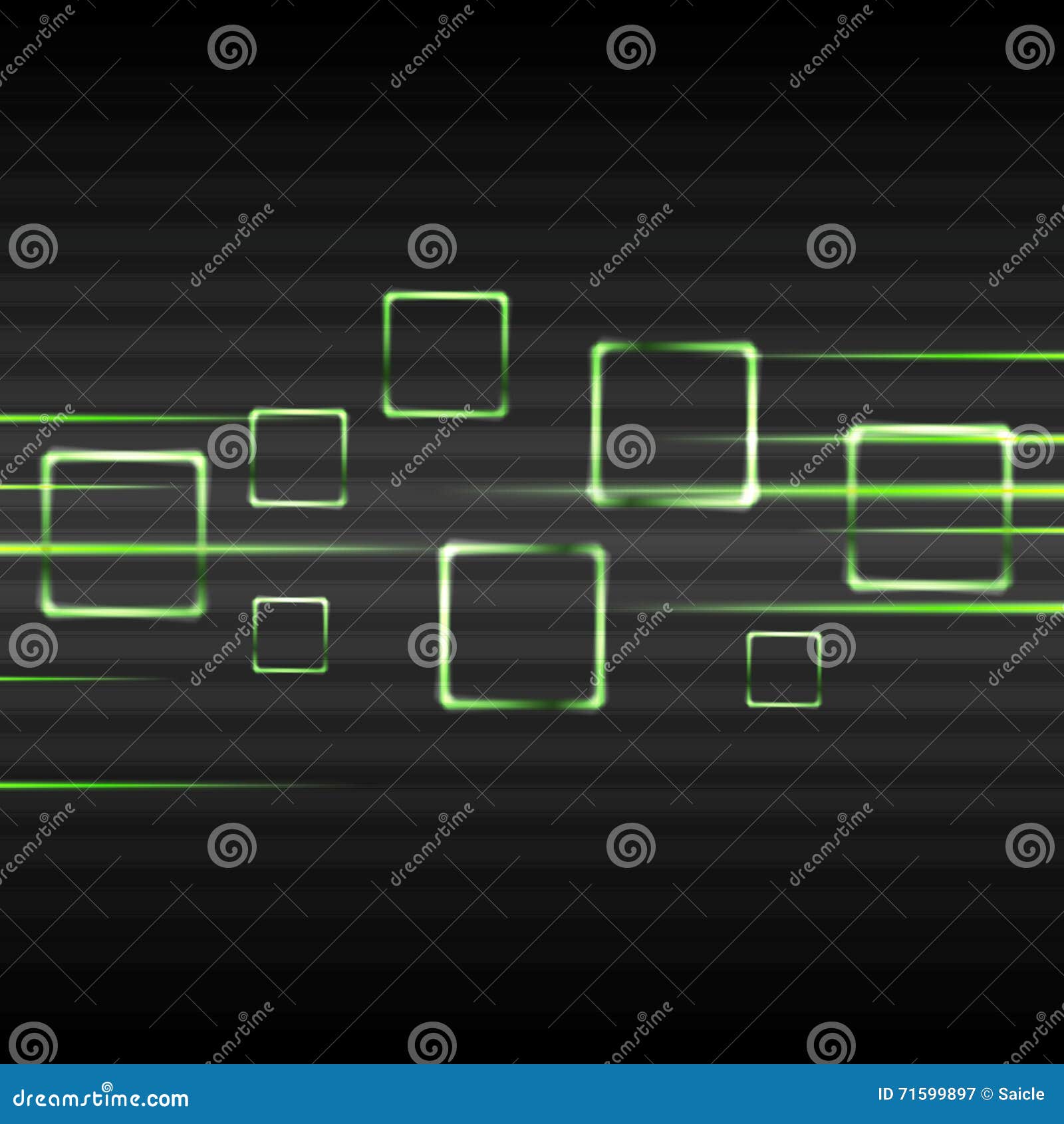 Abstract Green Glowing Vector Squares Stock Vector - Illustration of ...