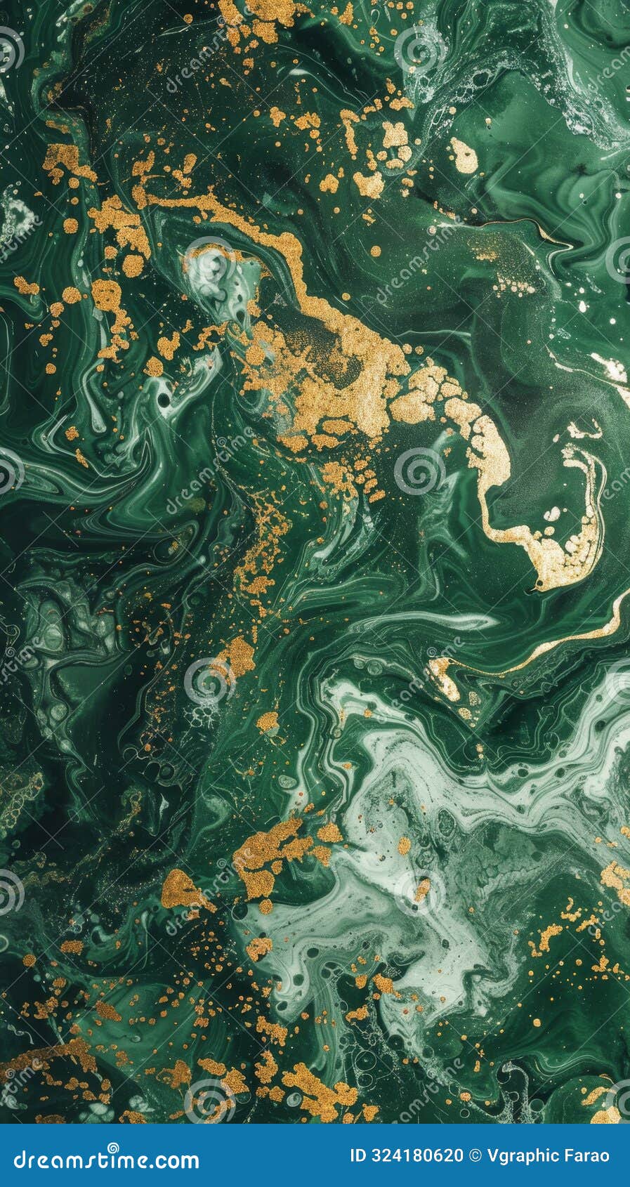 Abstract Green and Gold Marble Texture Background, Artistic Pattern ...