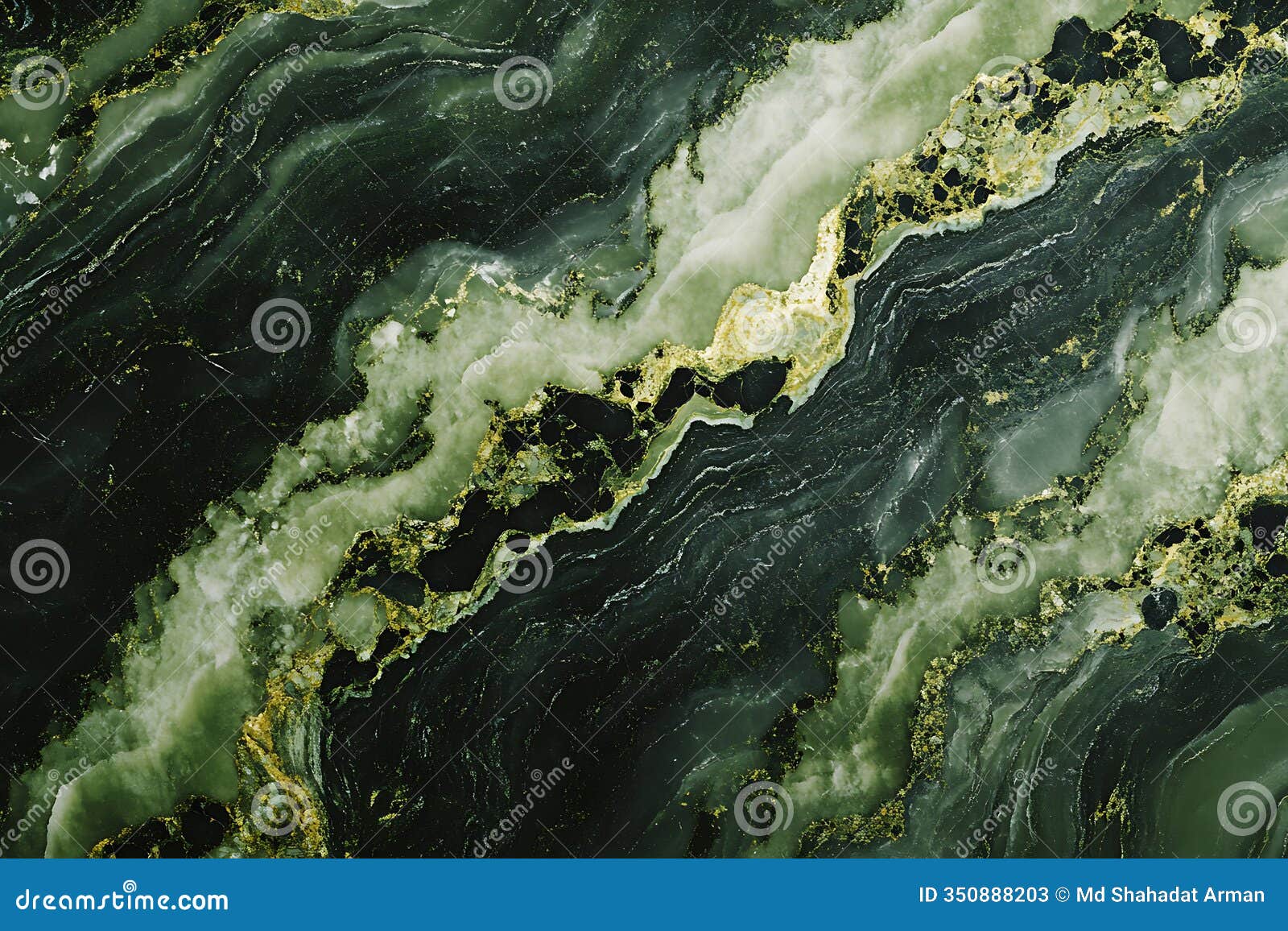 Abstract Green and Gold Marble Texture Ai Generator Stock Illustration ...