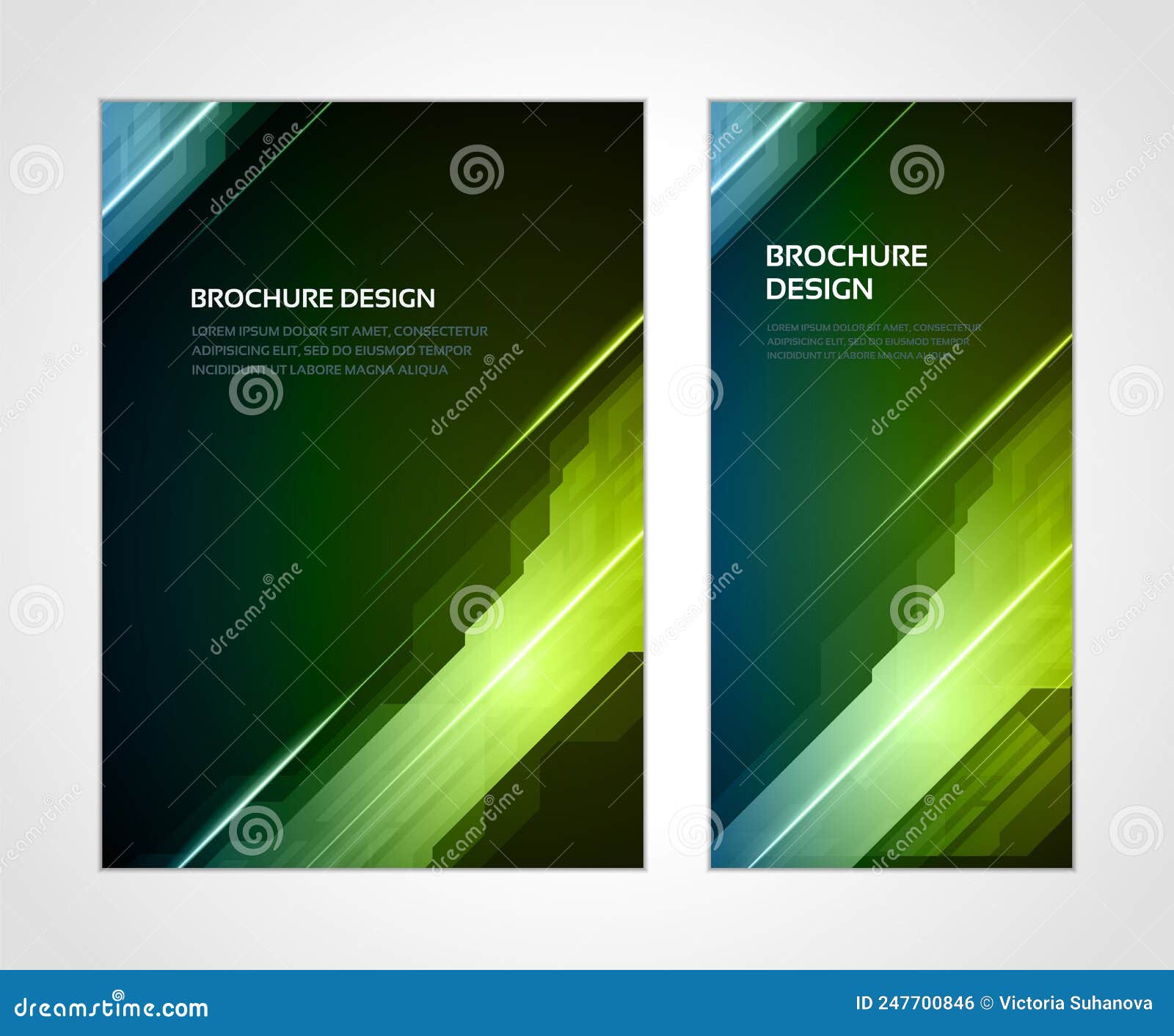 Abstract Green Digital Technology Traffic Flow Geometric Stripes ...