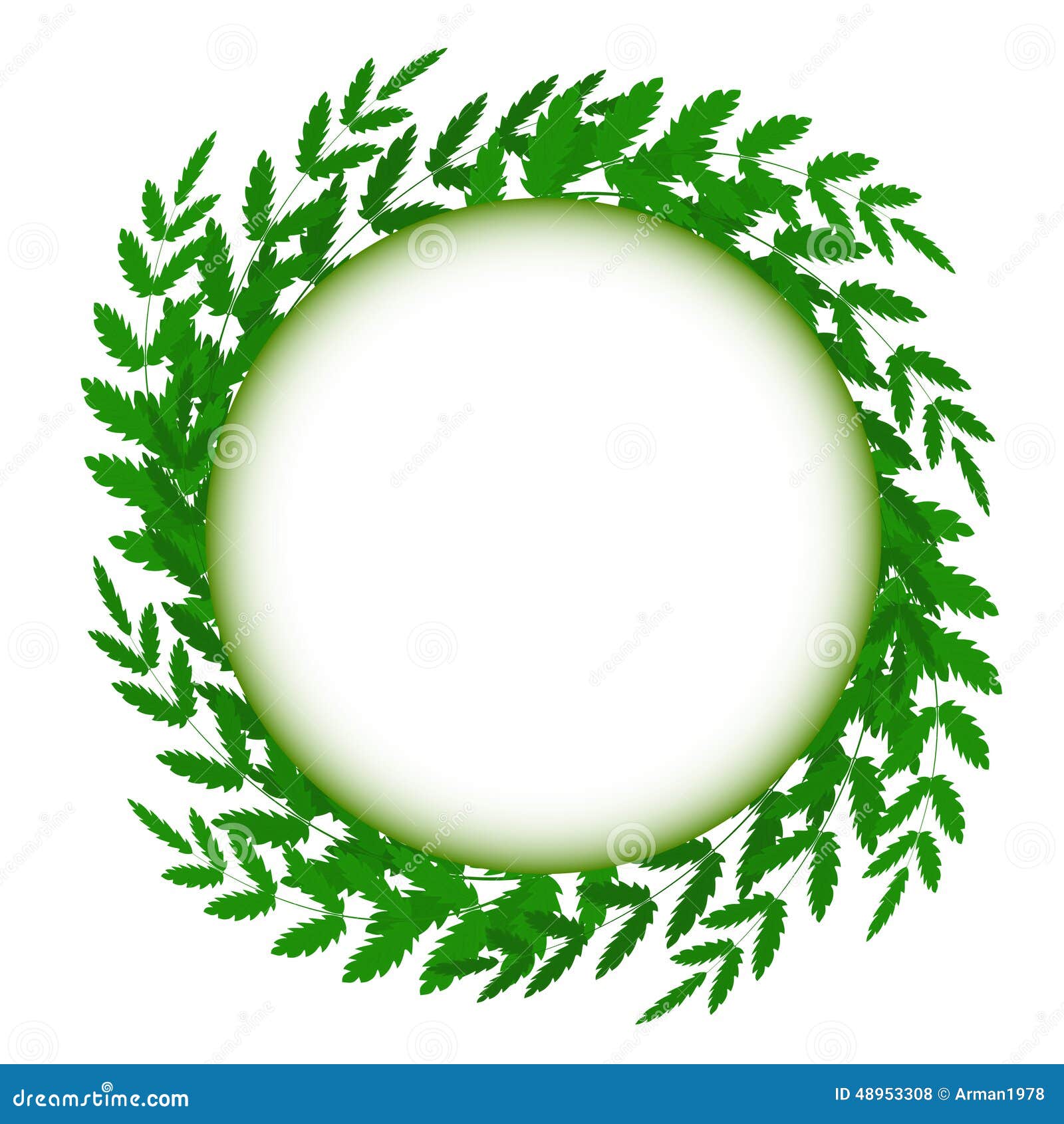 Abstract Green Grass Circle Frame Vector Whit Stock Vector ...