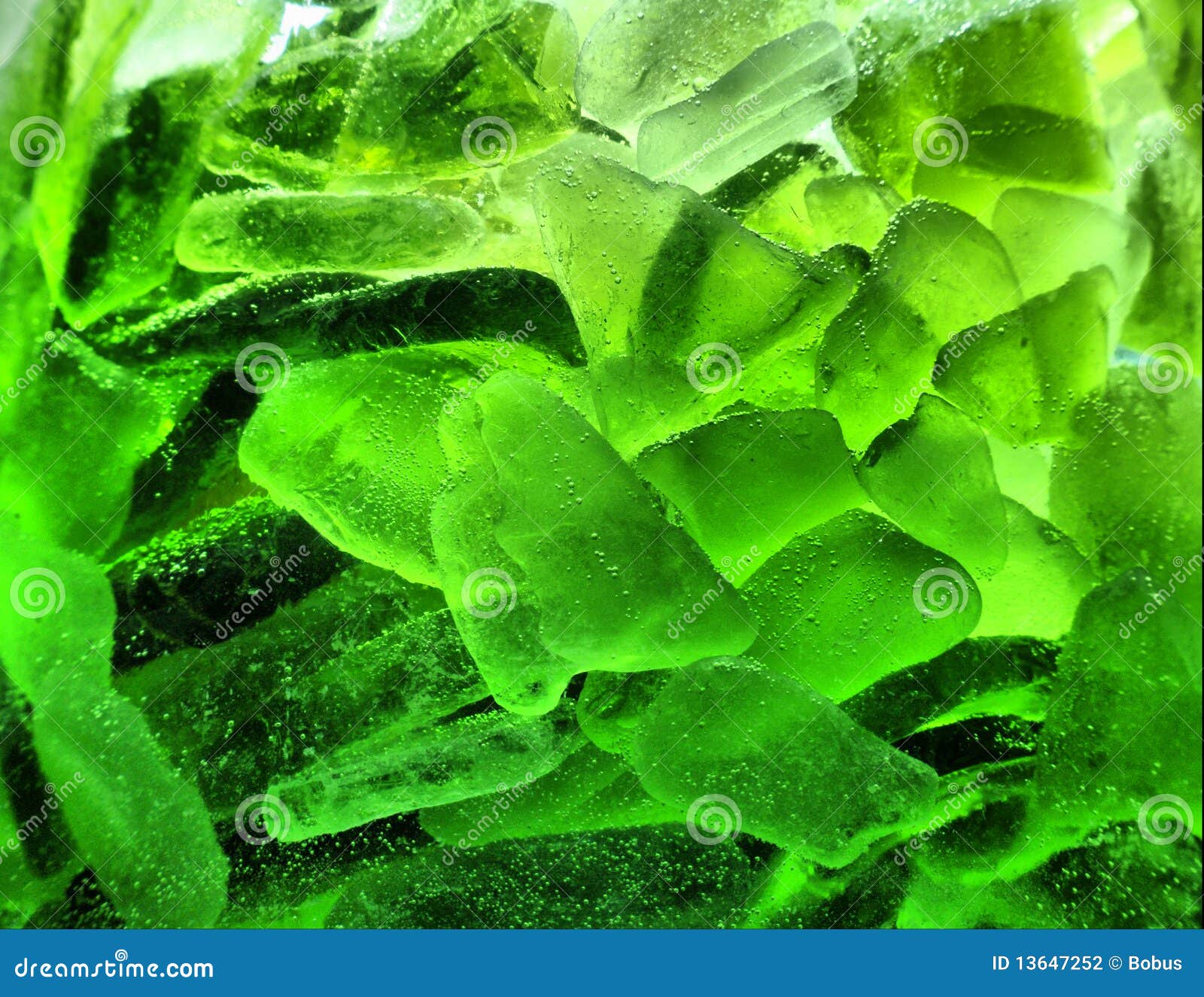 Abstract Green Ice with Bubbles Stock Photo - Image of water, light ...