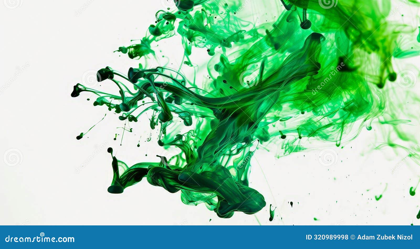 Abstract green ink splash stock illustration. Illustration of droplet ...