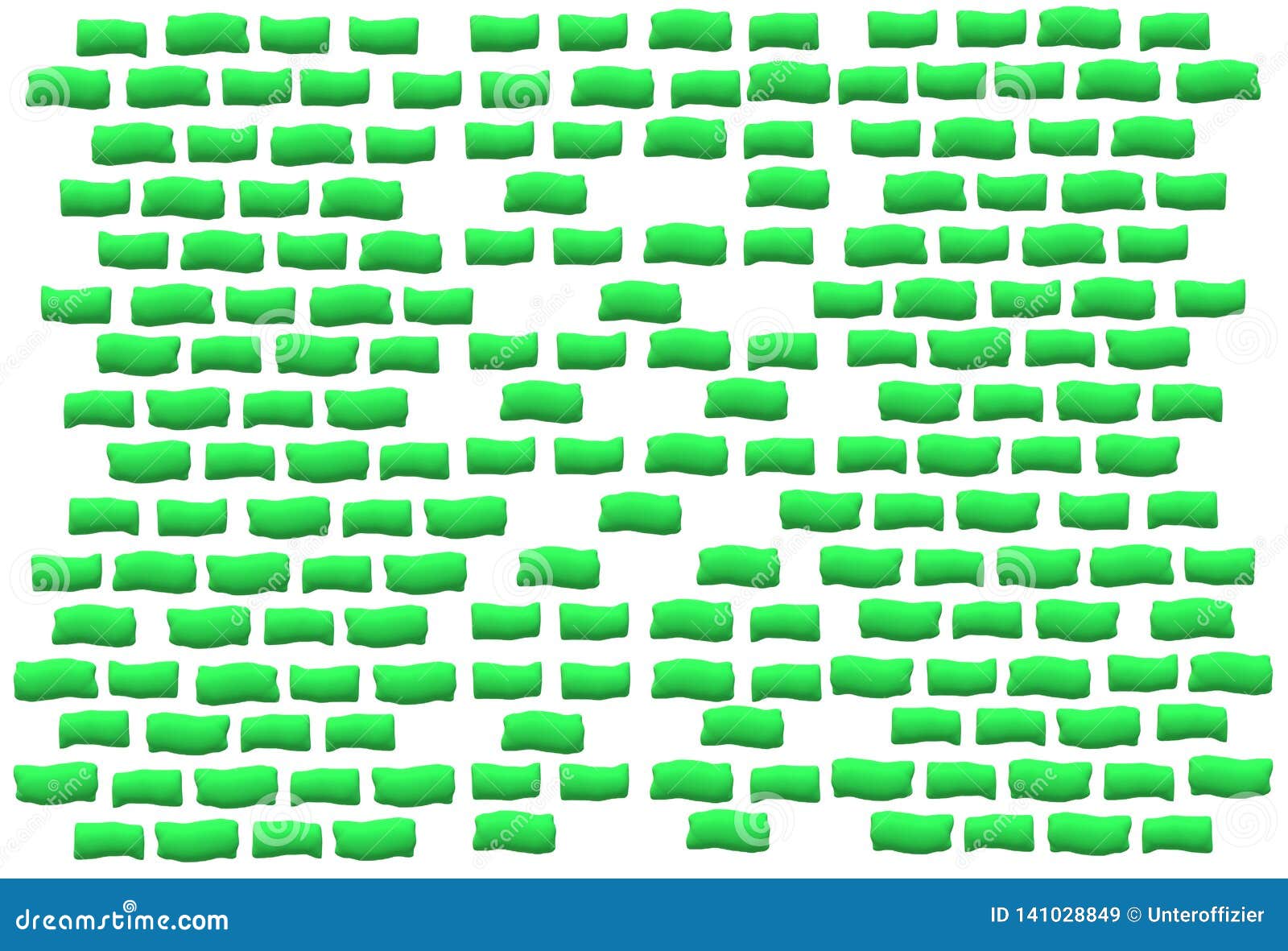 Abstract Green Irregular Shaped Bricks Wall Stock Illustration ...