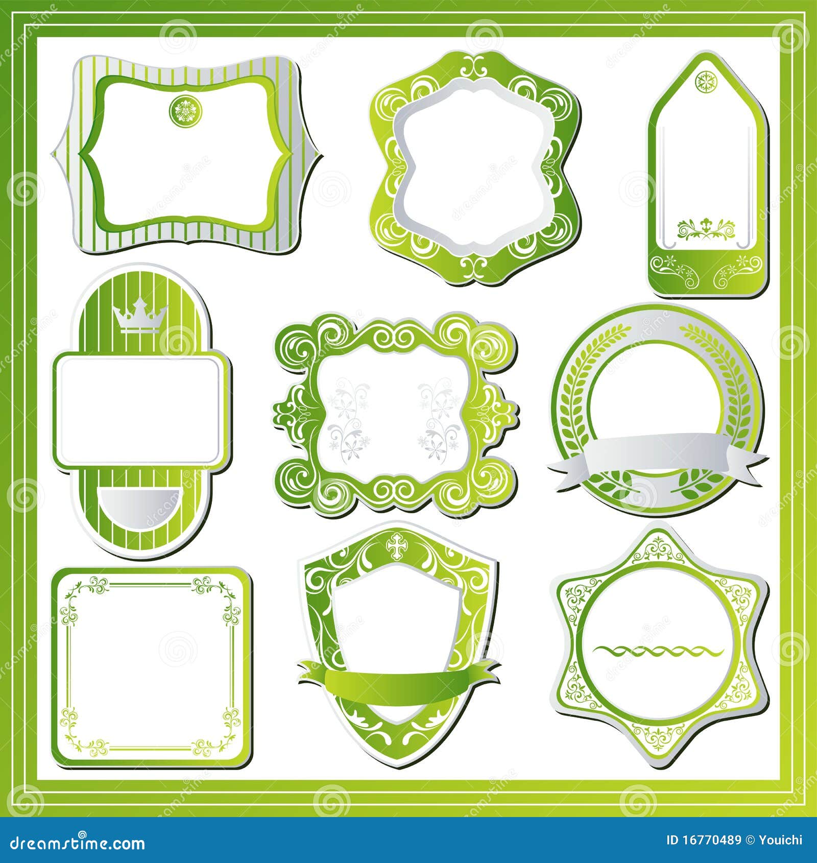 Abstract green labels set stock vector. Illustration of sign - 16770489