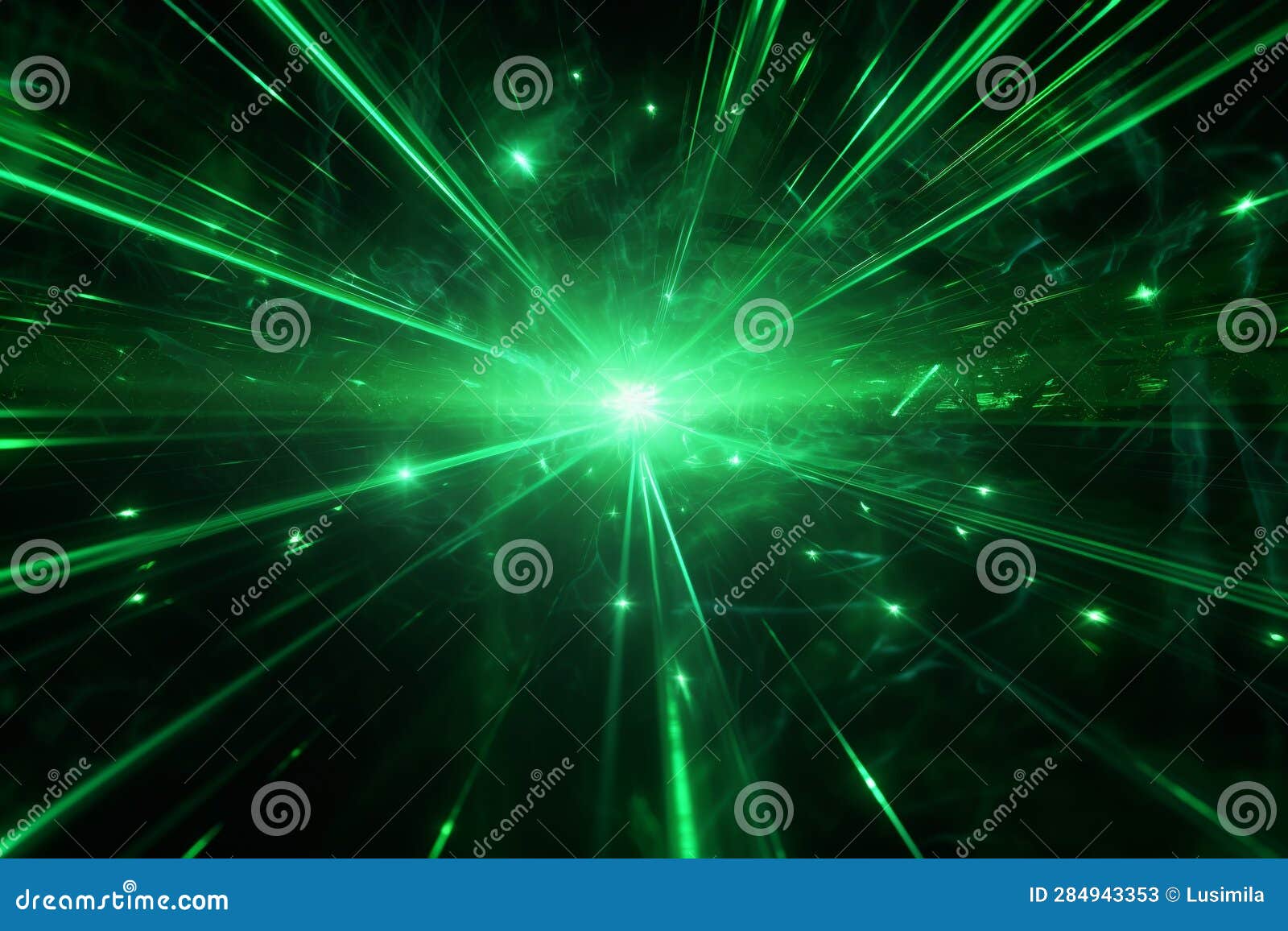 Abstract Green Lasers stock image. Image of corridor - 284943353
