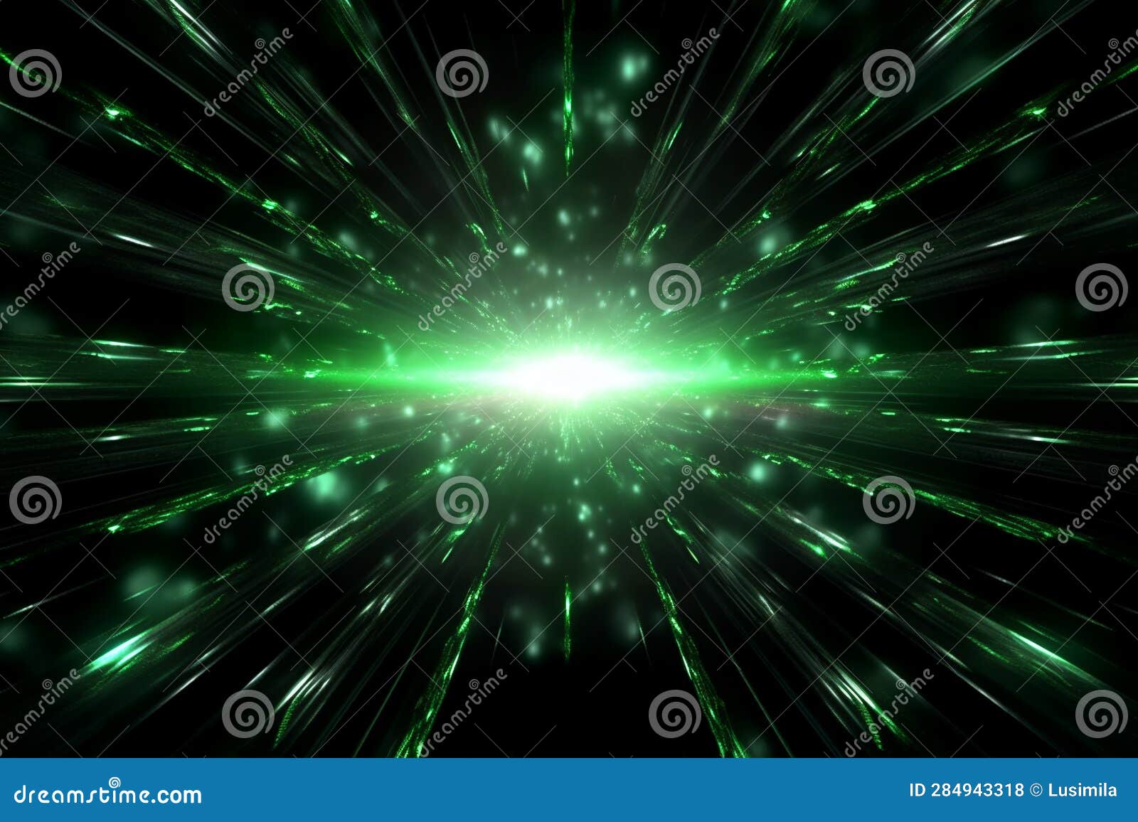 Abstract Green Lasers stock photo. Image of glow, glowing - 284943318
