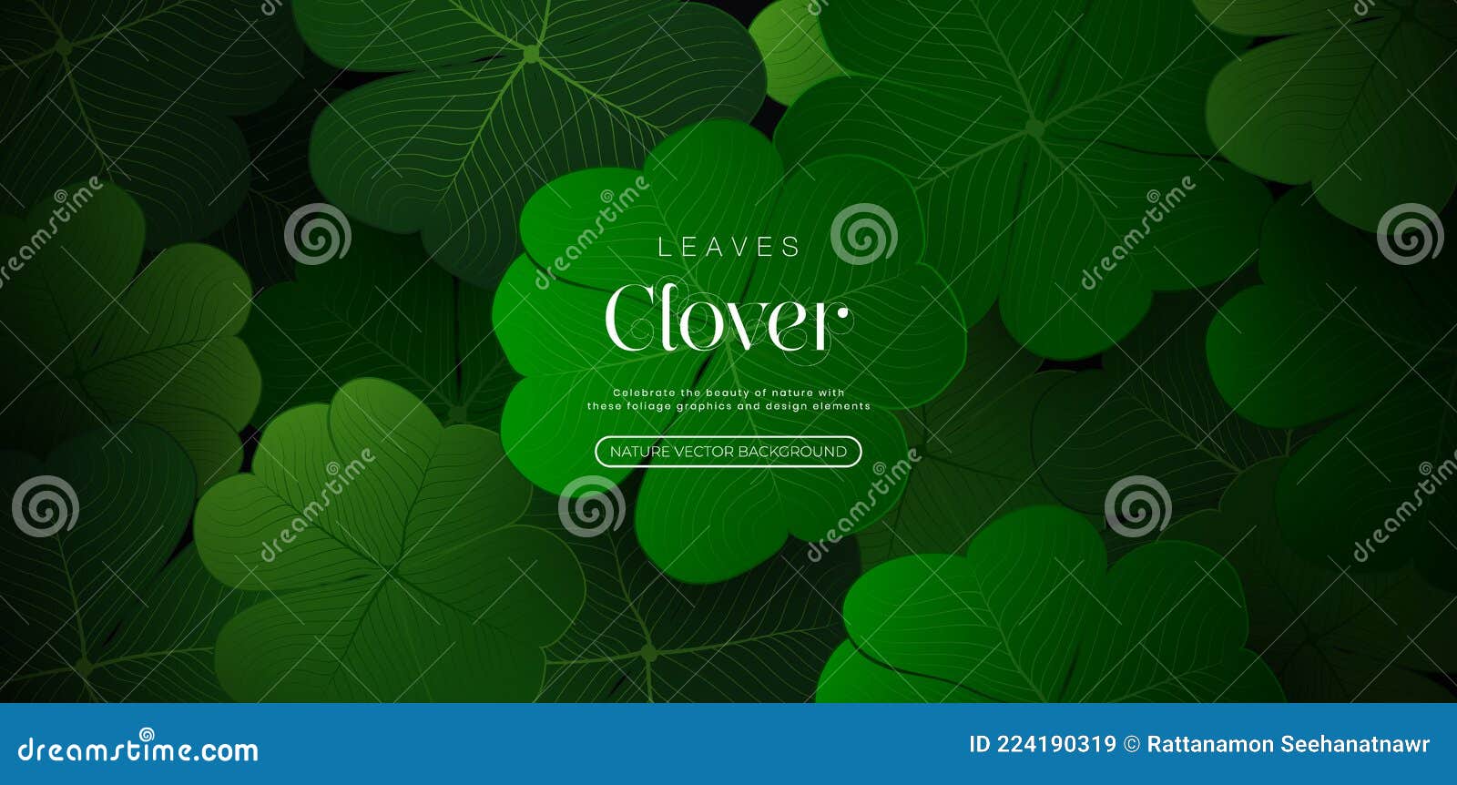 Abstract Green Leaf Clover Texture. Hand Drawn Leaves Clover Pattern on ...