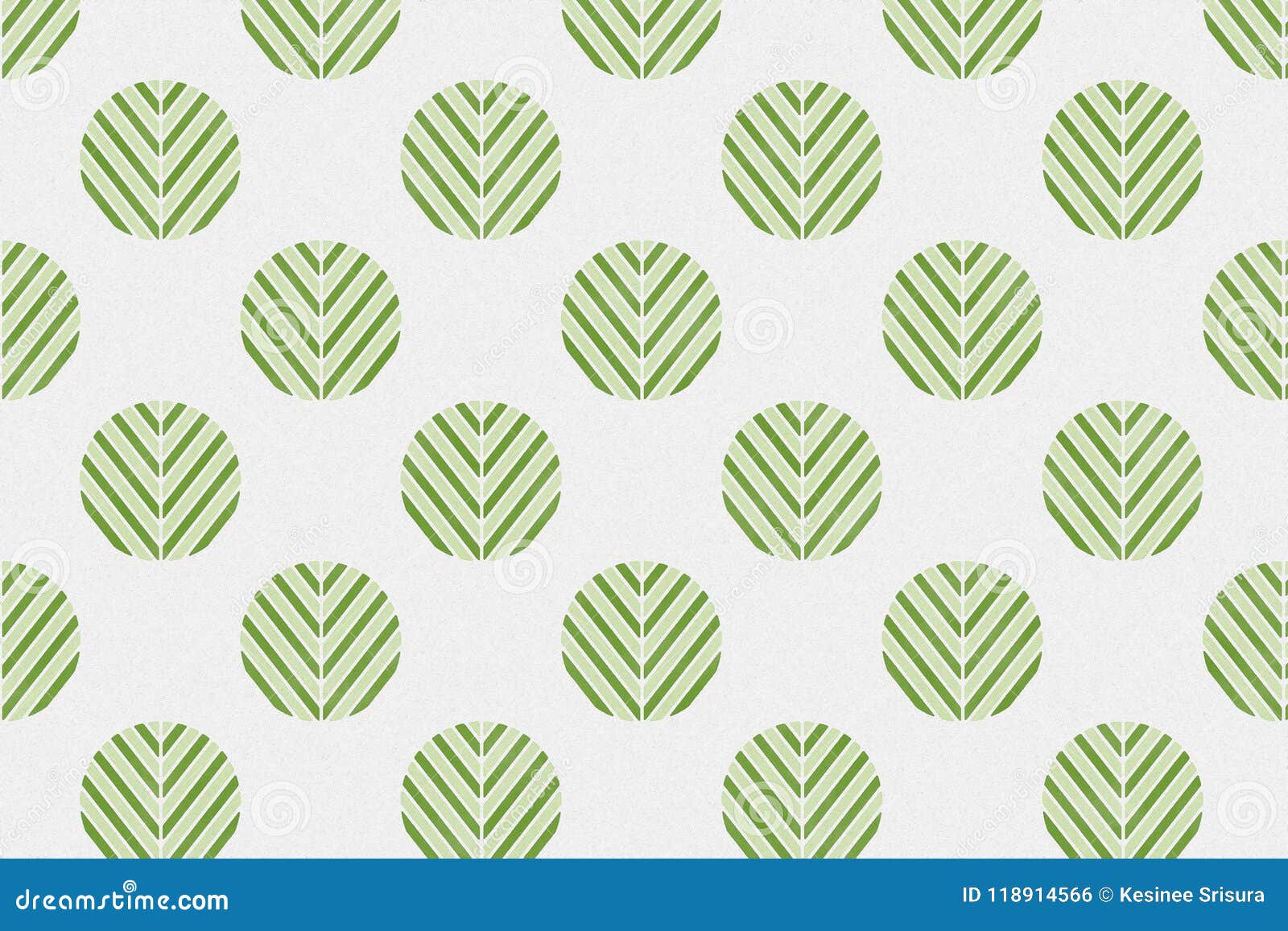 Abstract Green Leaf Pattern in Circle on Paper Textured Background ...