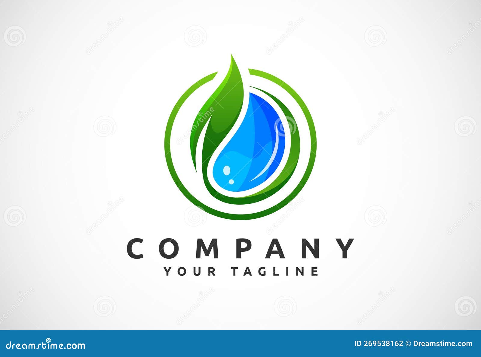 Abstract Green Leaf with Water Drop Nature Logo, Environmental Logo ...