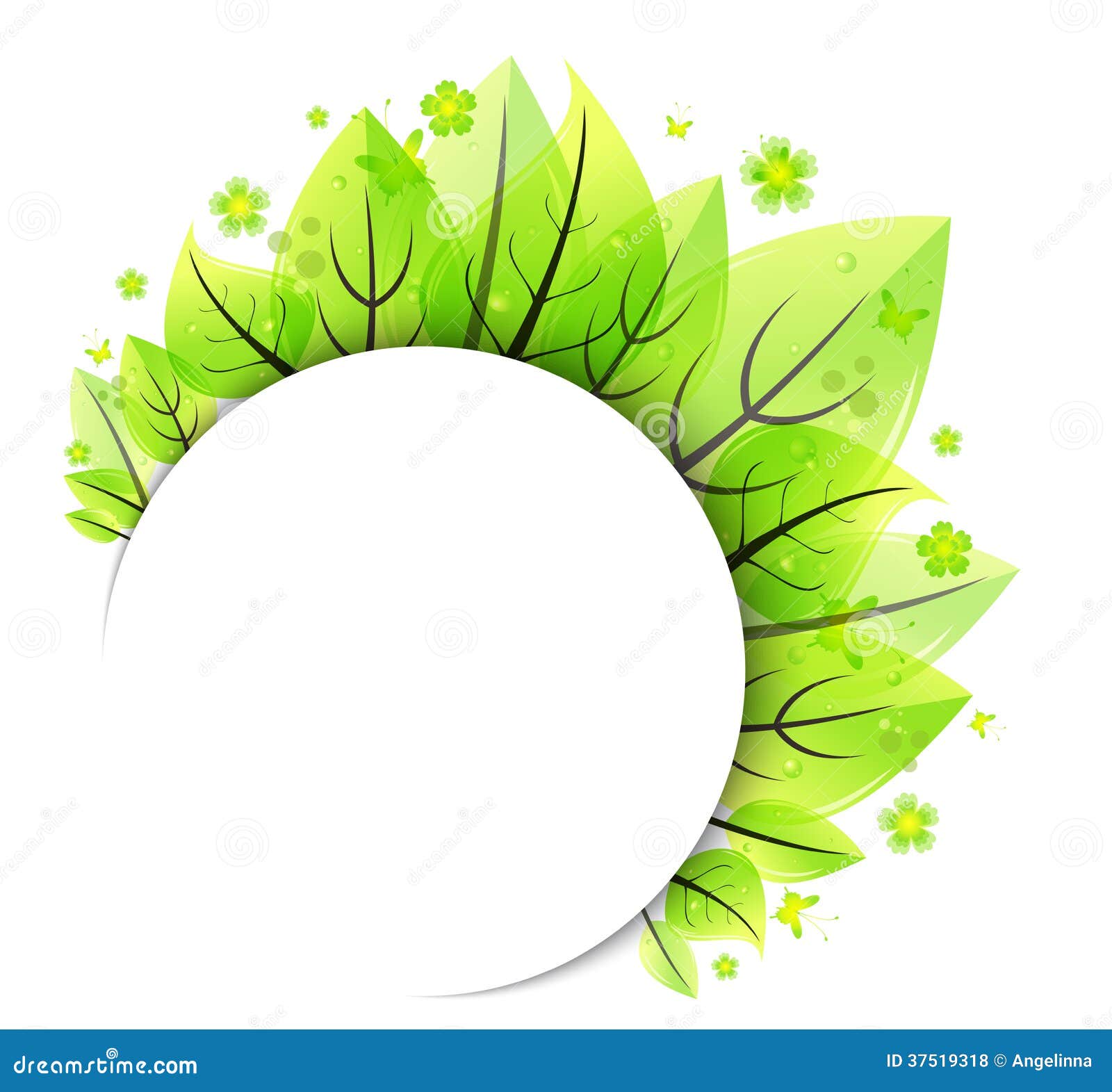Abstract Green Leaves Banner Stock Vector - Illustration of botanical ...