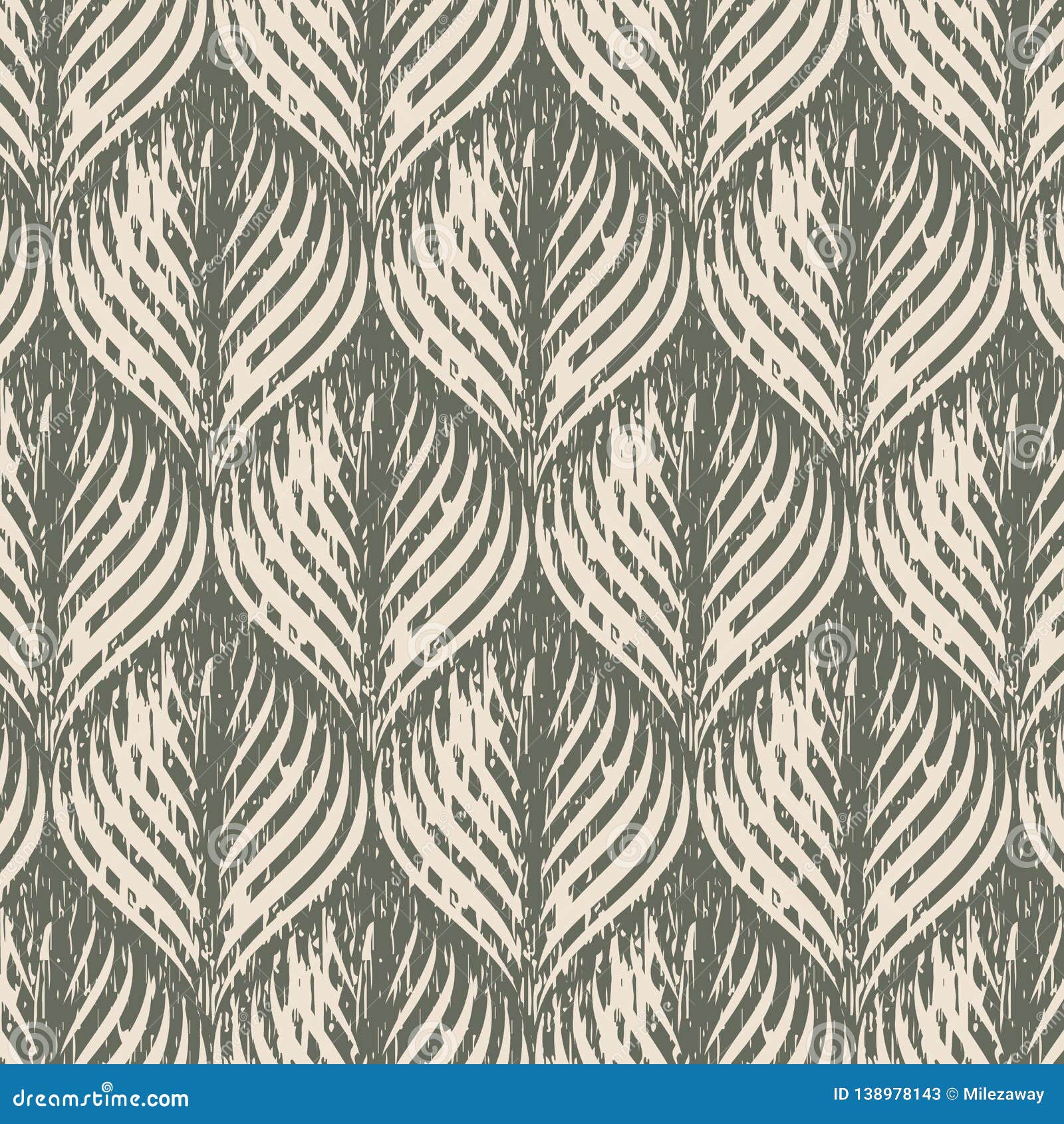 Abstract Green Leaves Vector Pattern, Repeating Leaves on Grunge ...