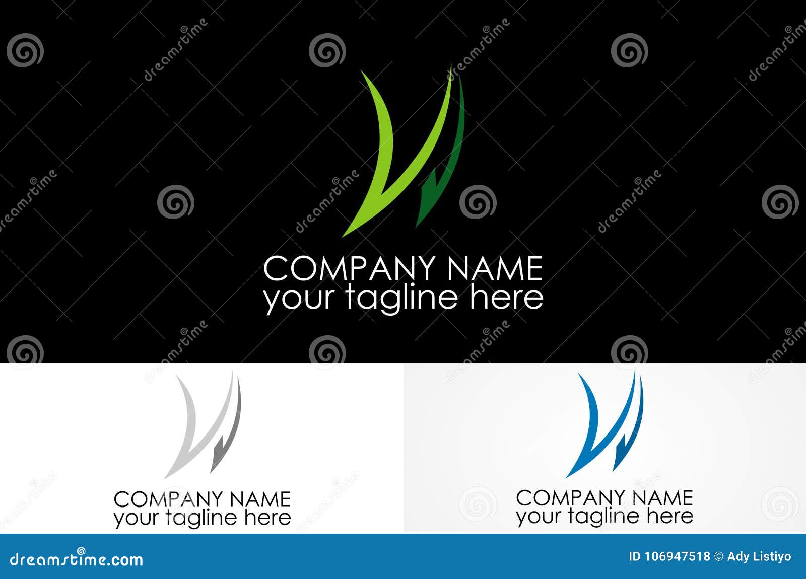 Abstract Green Letter W Logo Stock Vector - Illustration of modern ...