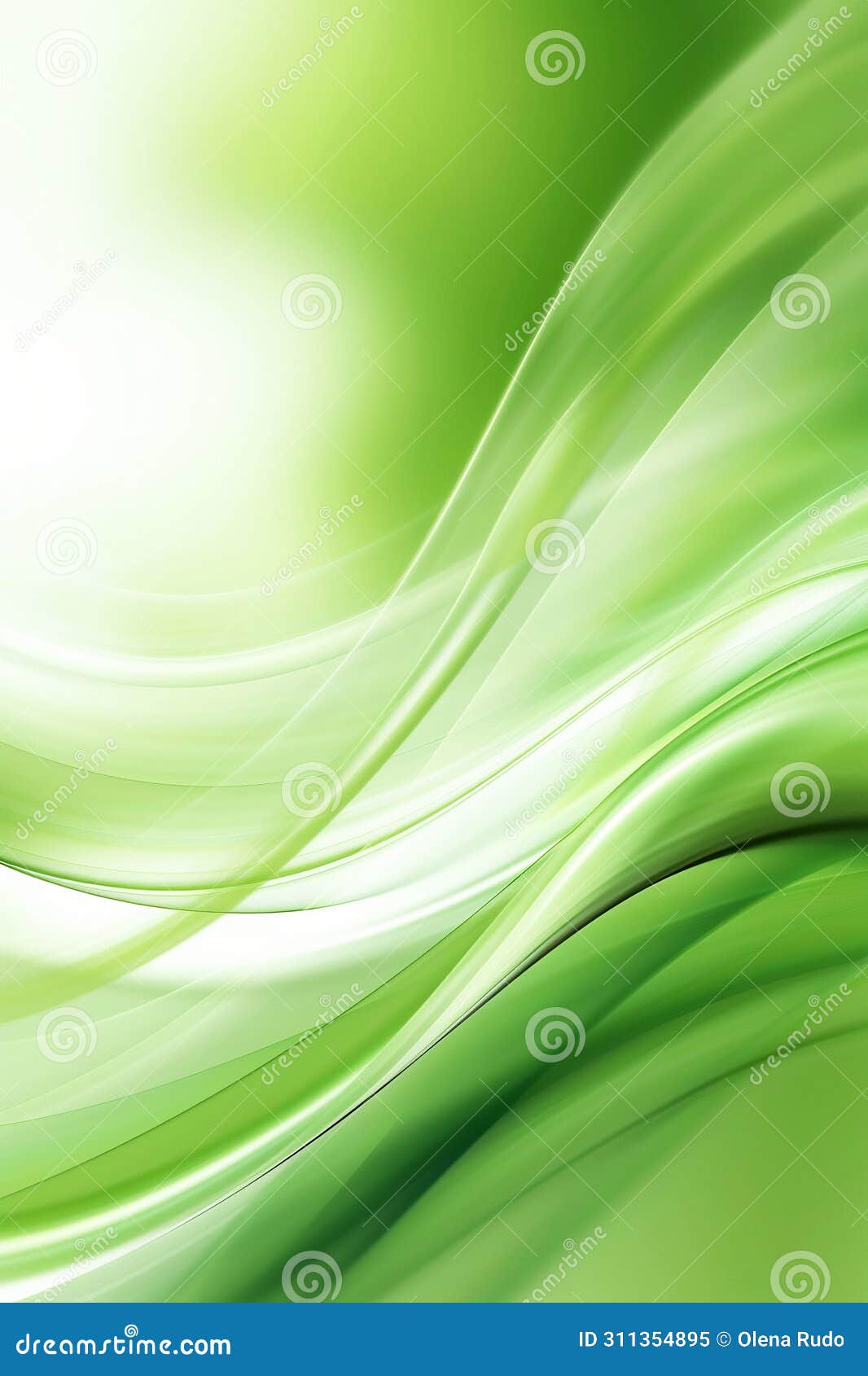 Abstract Green Light Waves and Particles Stock Illustration ...