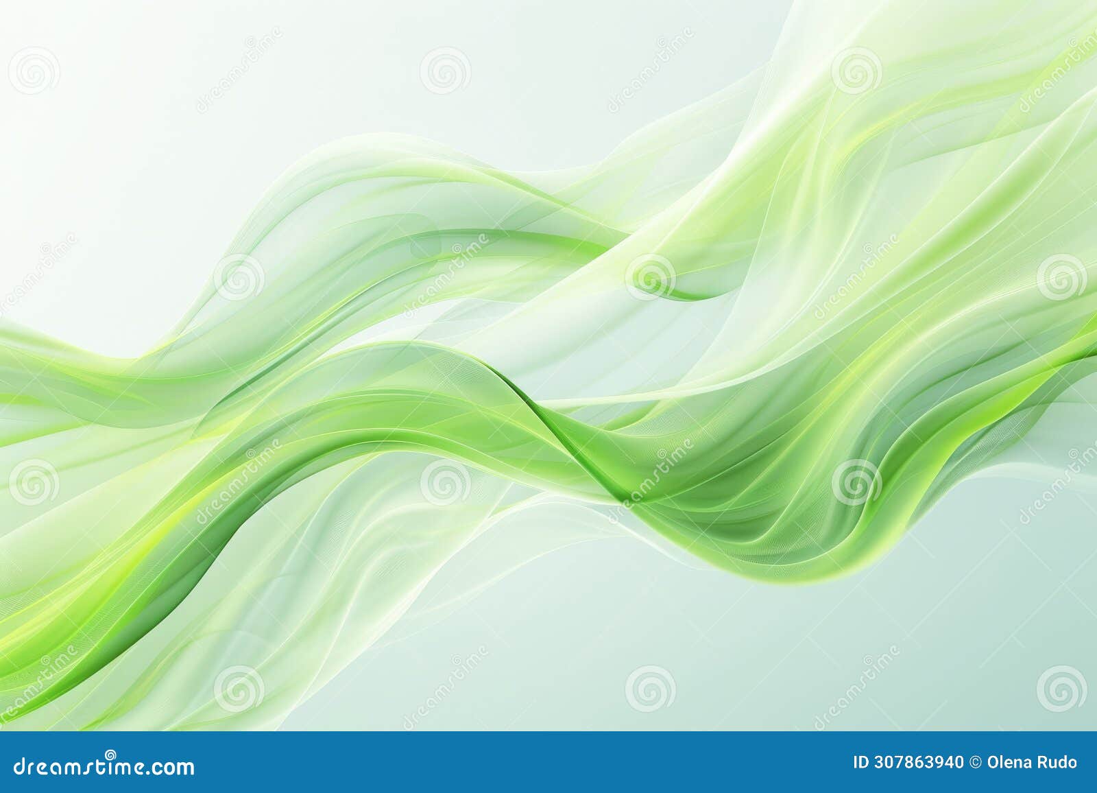 Abstract Green Light Waves and Particles Stock Illustration ...