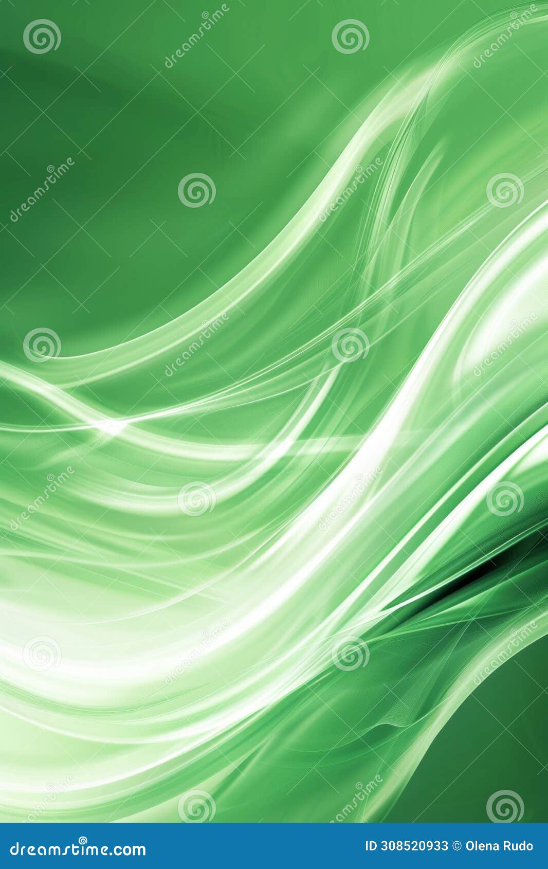 Abstract Green Light Waves and Particles Stock Illustration ...