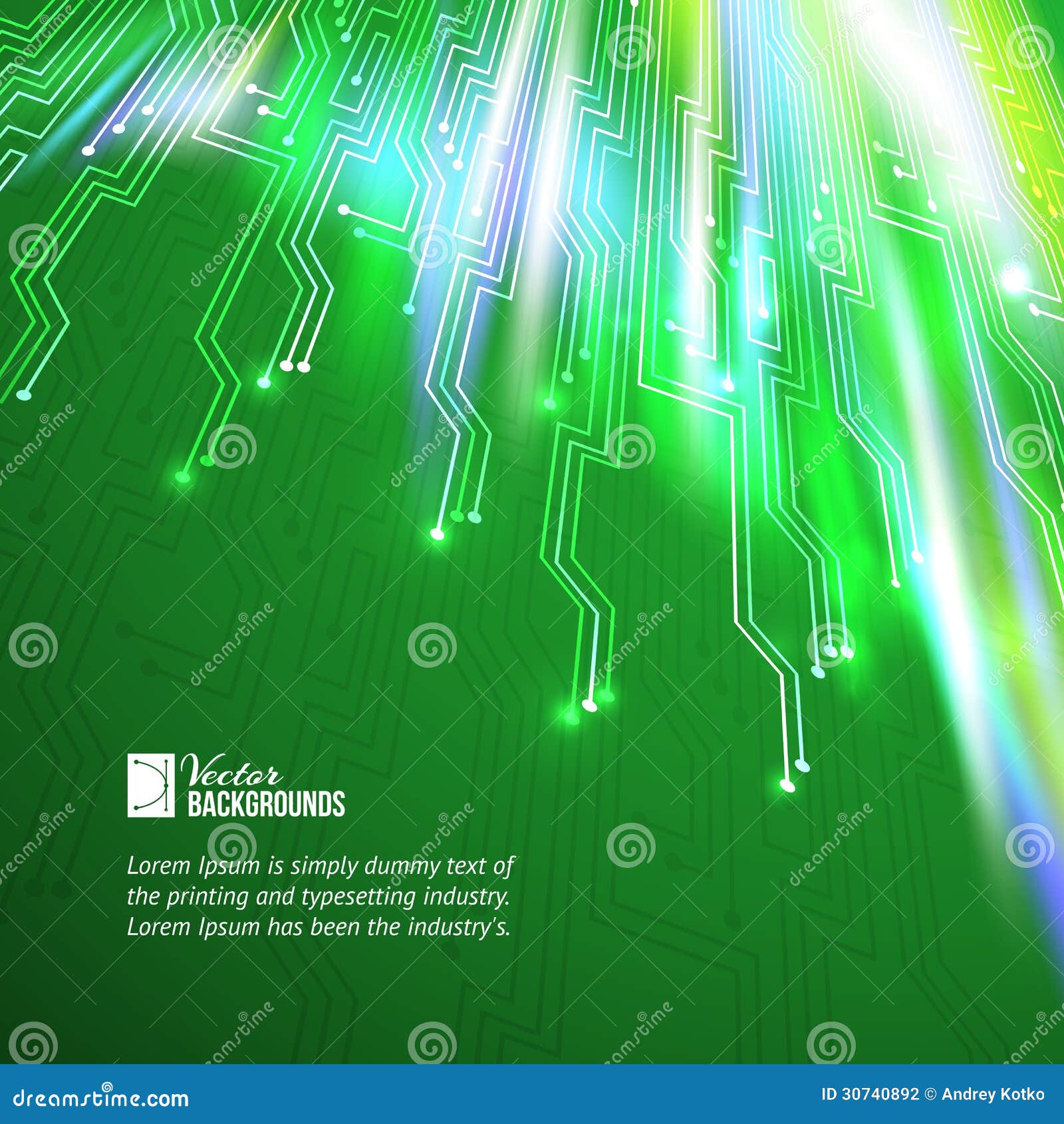 Abstract Green Lights Background. Stock Vector - Illustration of ...