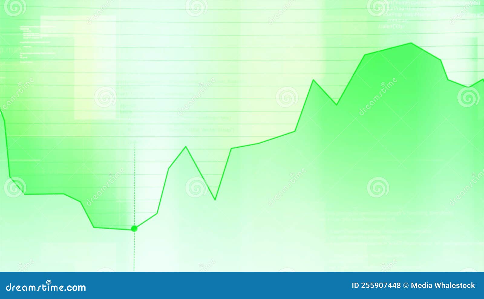 Abstract Green Line Graph with a Moving Dot. Motion. Abstract Graph ...