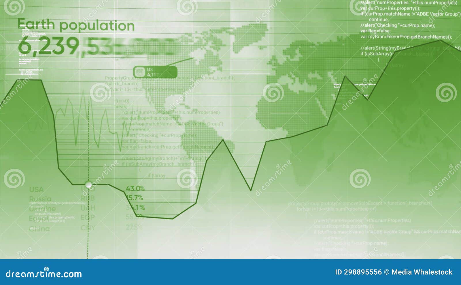 Abstract Green Line Graph with a Moving Dot. Motion. Abstract Graph ...