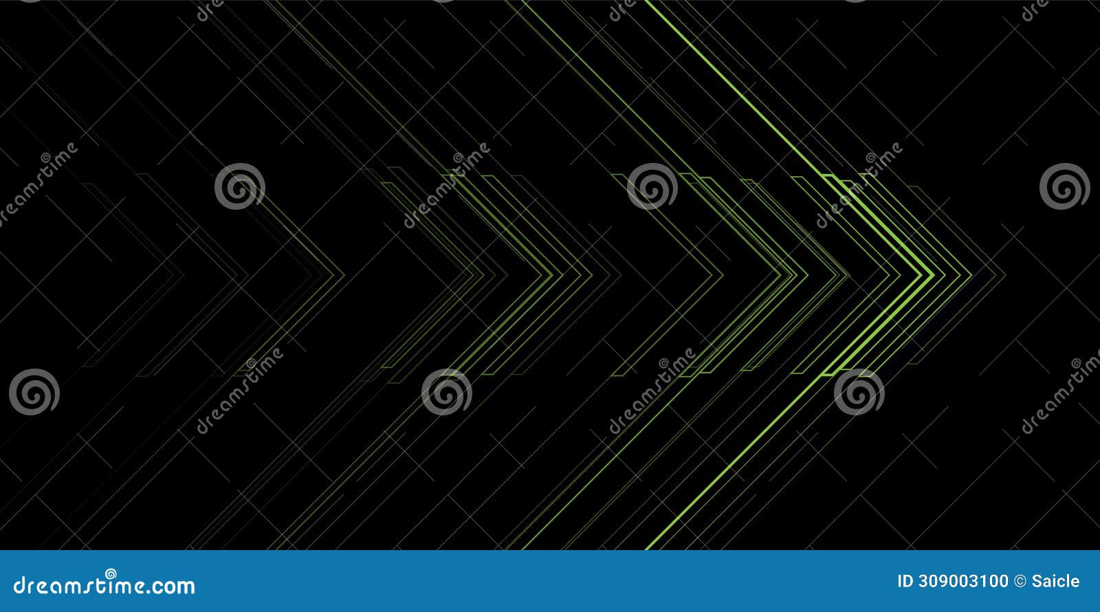 Abstract Green Linear Arrows Geometric Tech Background Stock Vector ...