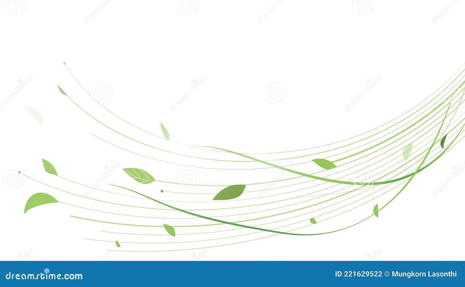 Abstract Green Lines Floral Vector Background. Vector Illustration ...