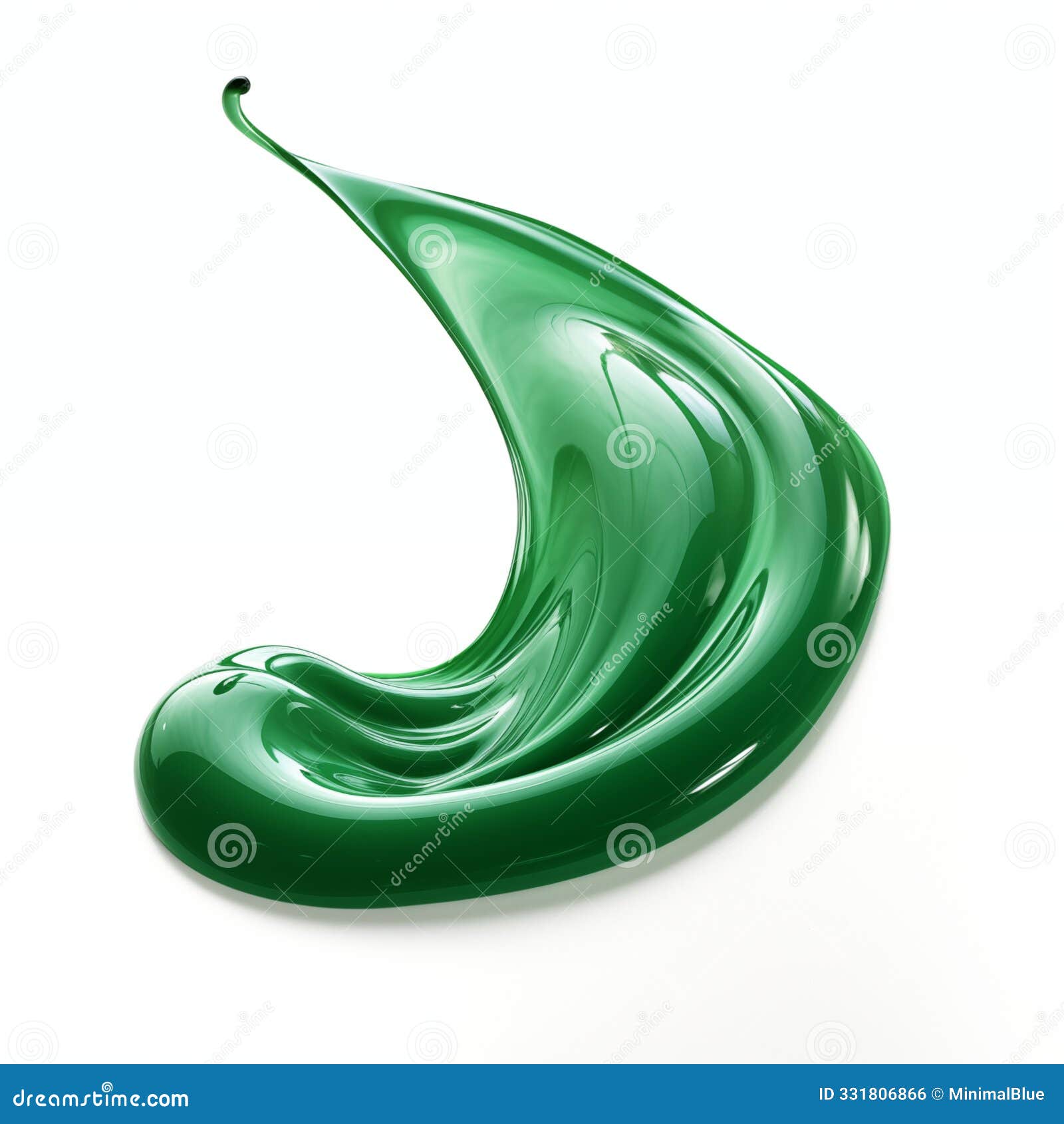 Abstract Green Liquid Swirl Isolated on White Background Stock ...