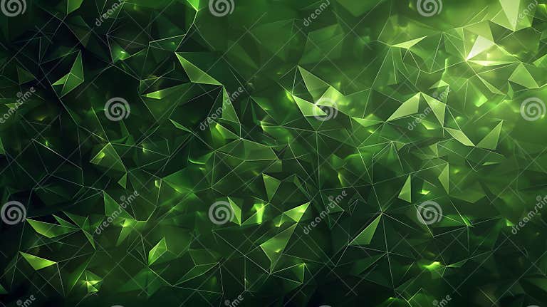 Abstract Green Low Poly Background with Gradient Stock Illustration ...