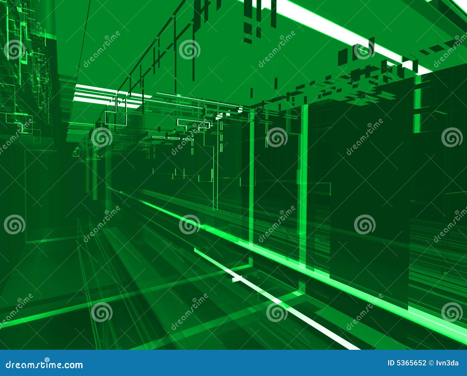 Green Matrix Abstract Background With Perspective Stock Photography ...