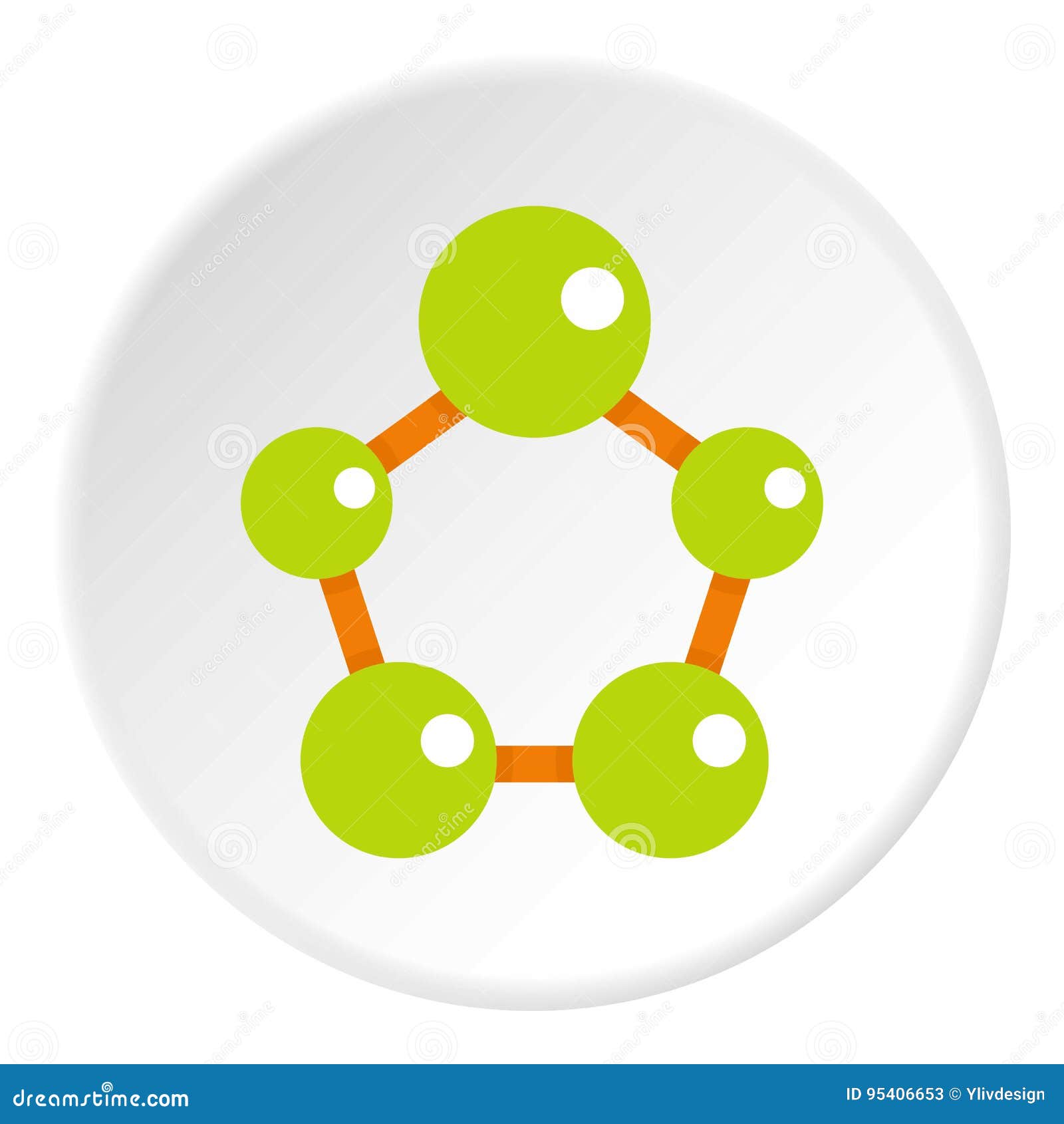 Abstract Green Molecules Icon Circle Stock Vector - Illustration of ...