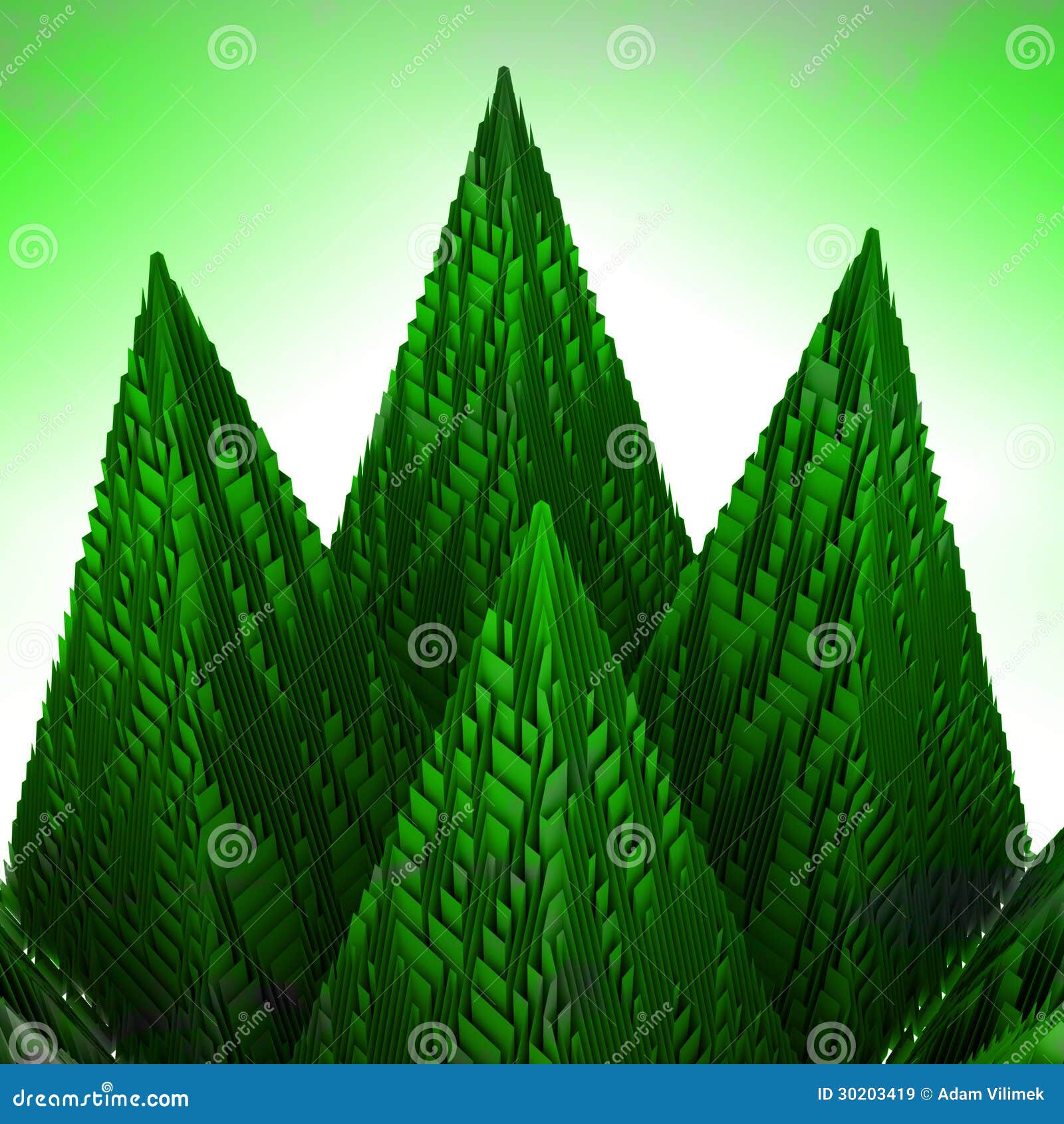 Abstract Green Mountain Pyramid Structure Stock Illustration ...