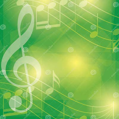 Abstract Green Vector Music Background with Notes Stock Vector ...
