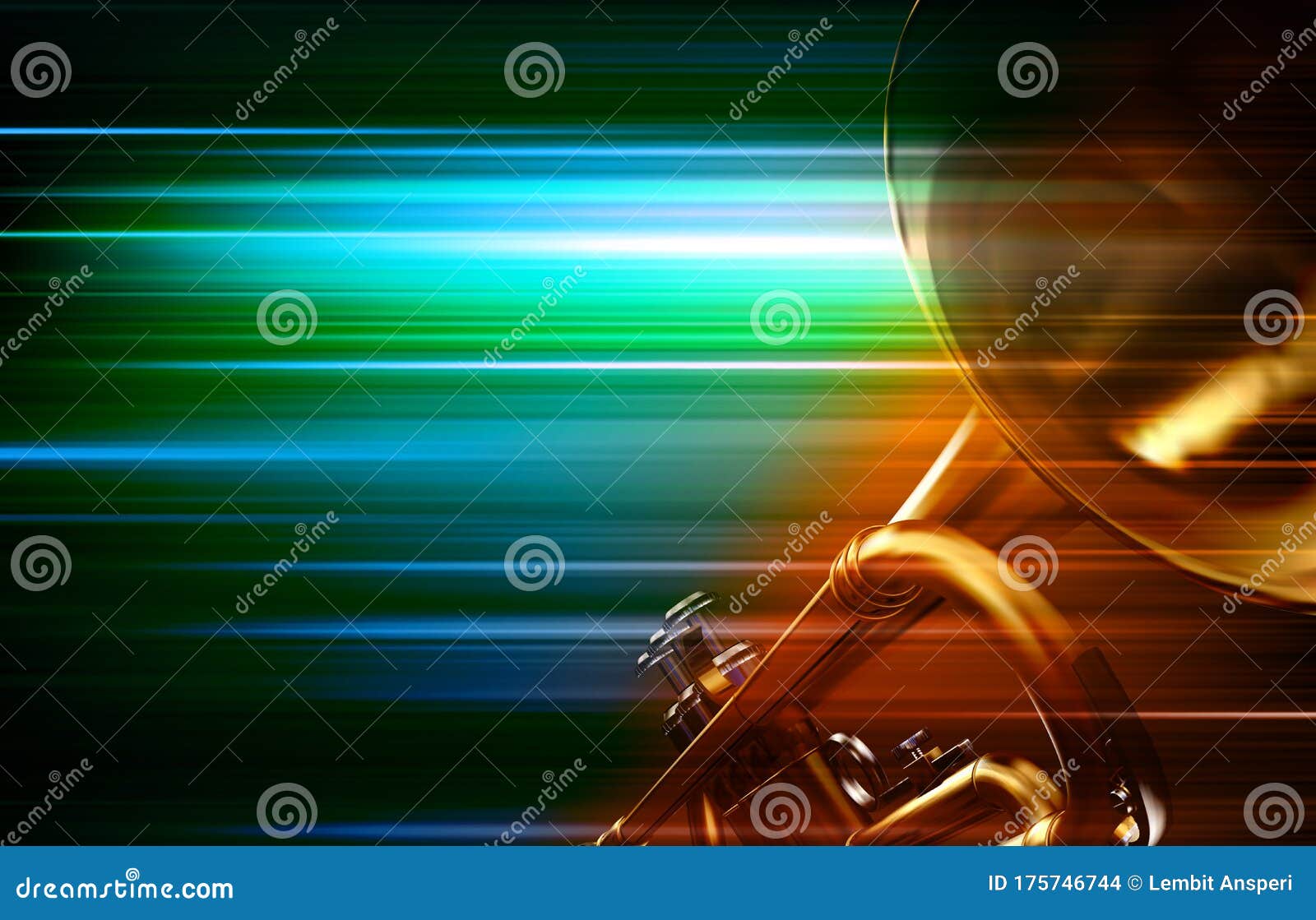 Abstract Green Music Background with Trumpet Stock Vector ... Abstract Green Music Background with Trumpet Stock Vector ...
