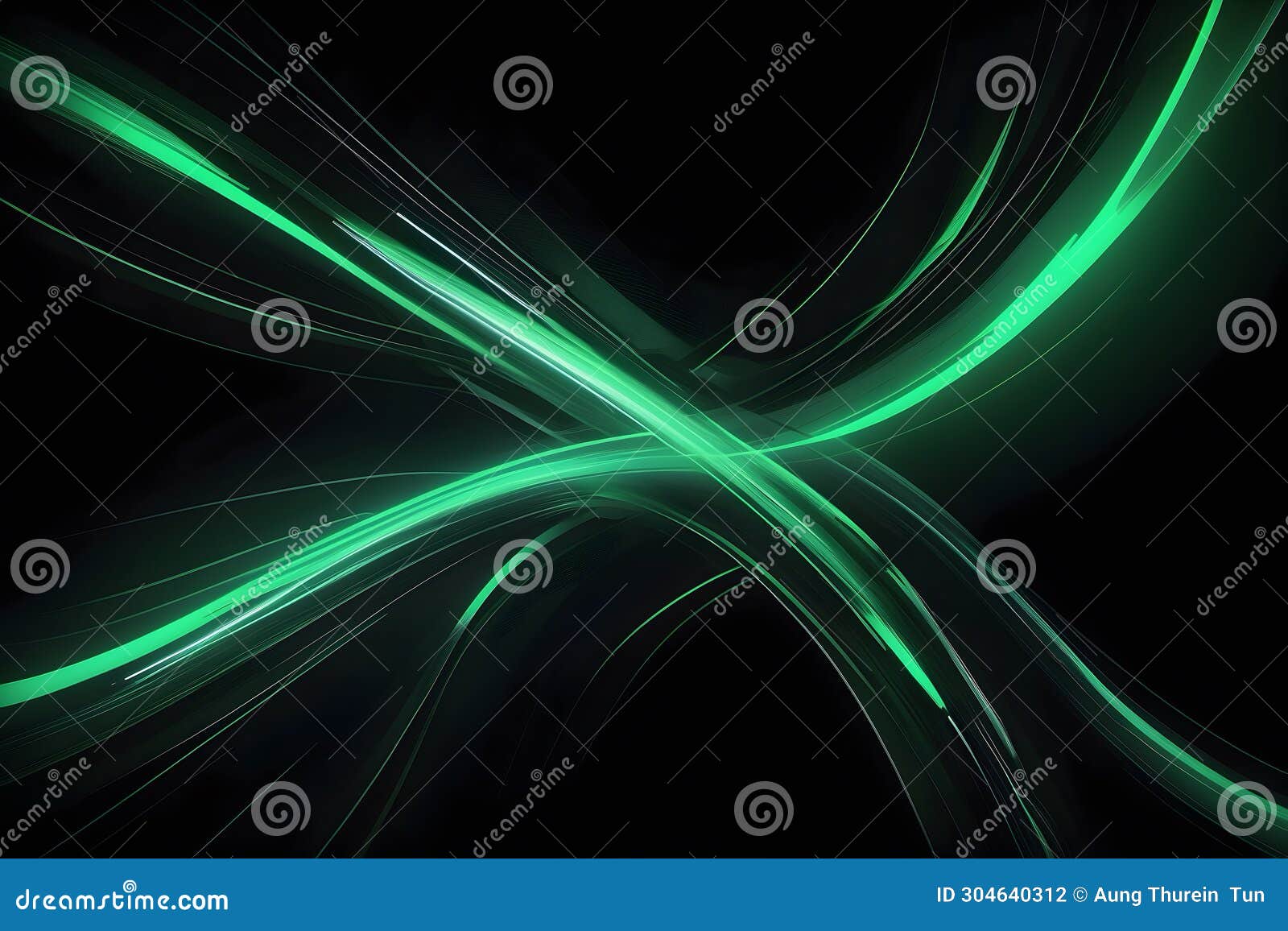 An Abstract with Green Neon Lines Stock Illustration - Illustration of ...