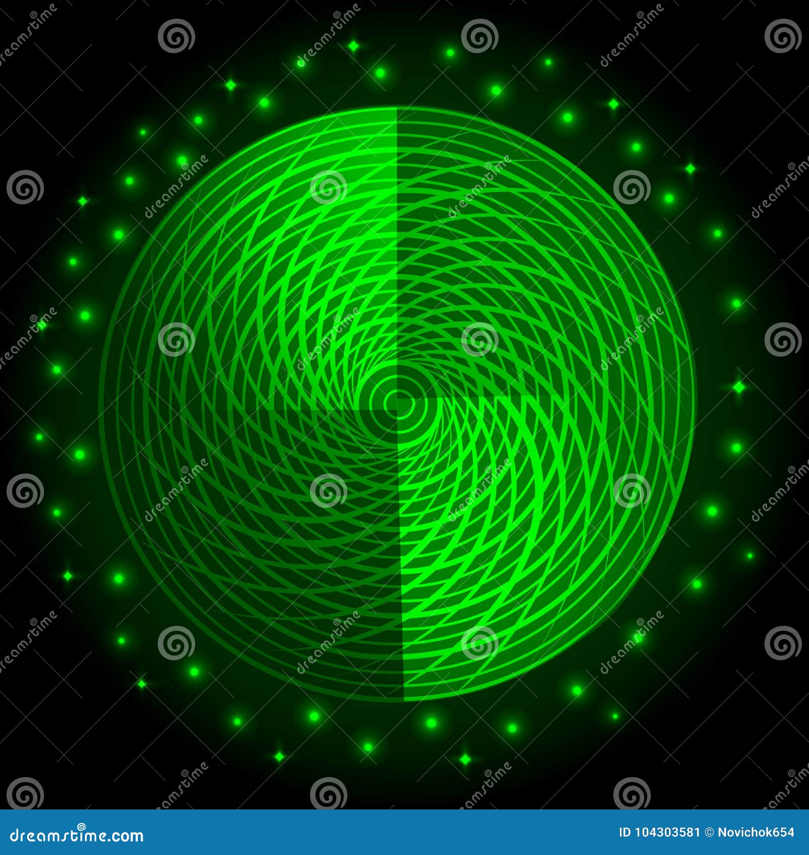 Abstract Green Neon Round Glow Light Effect. Stock Vector ...