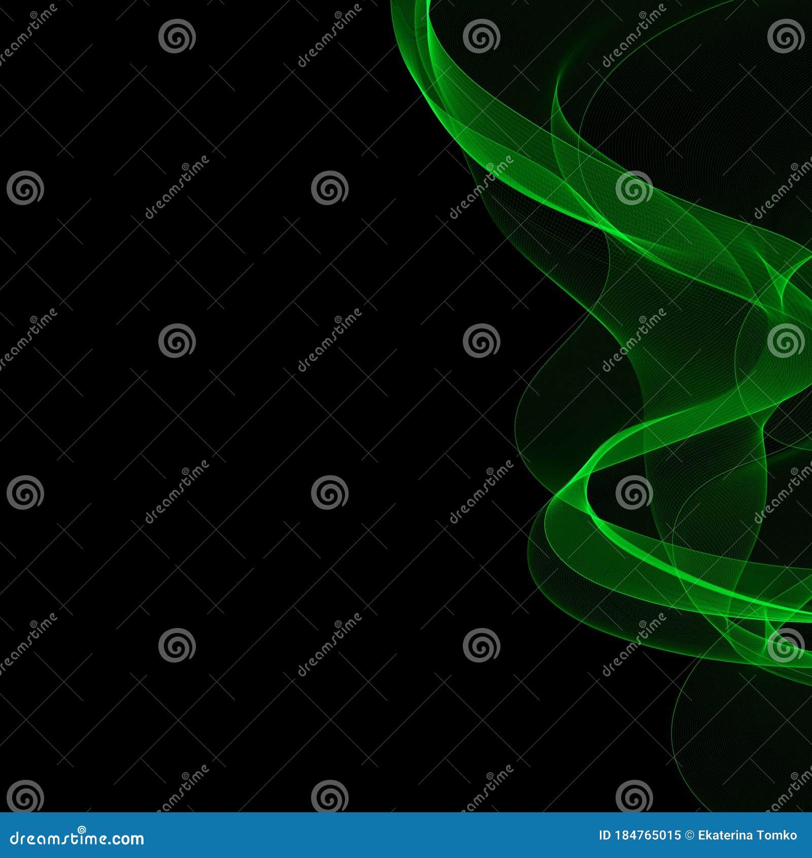 Abstract Green Neon Wave on a Black Background. Vector Pattern. Eps 10 ...