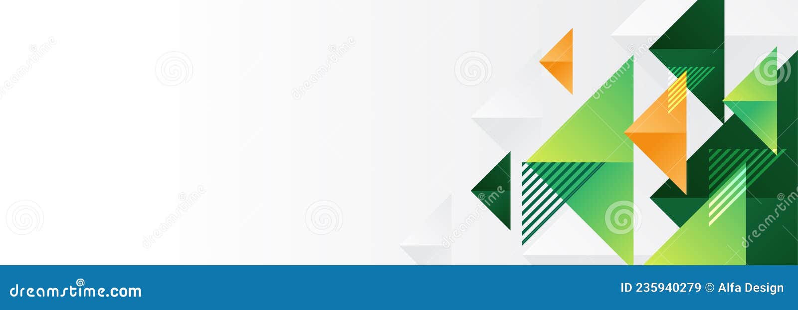 Abstract Green and Orange Geometric Triangle Banner Design Background ...