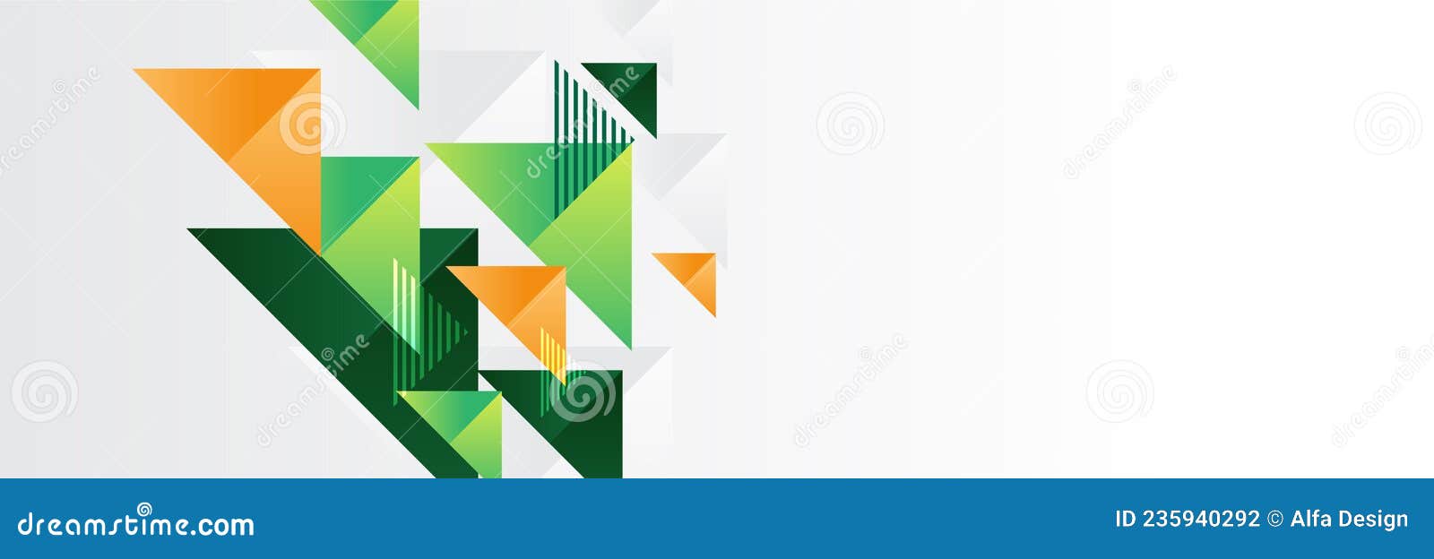 Abstract Green and Orange Geometric Triangle Banner Design Background ...