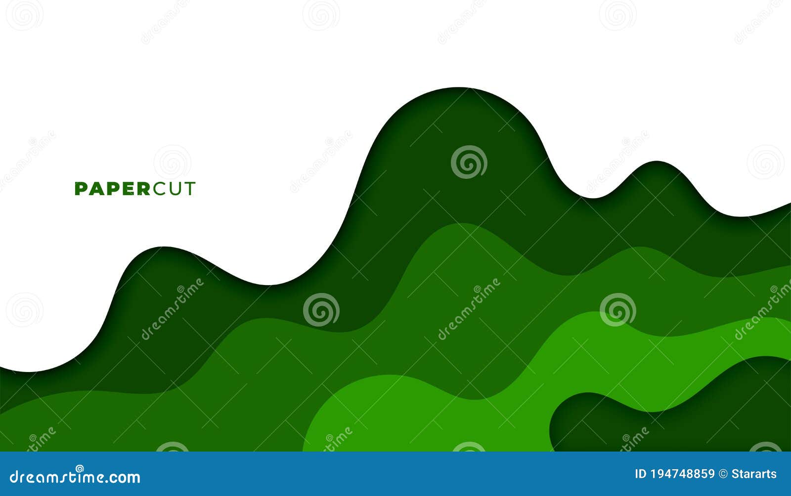 Abstract Green Papercut Style Background Design Stock Vector ...