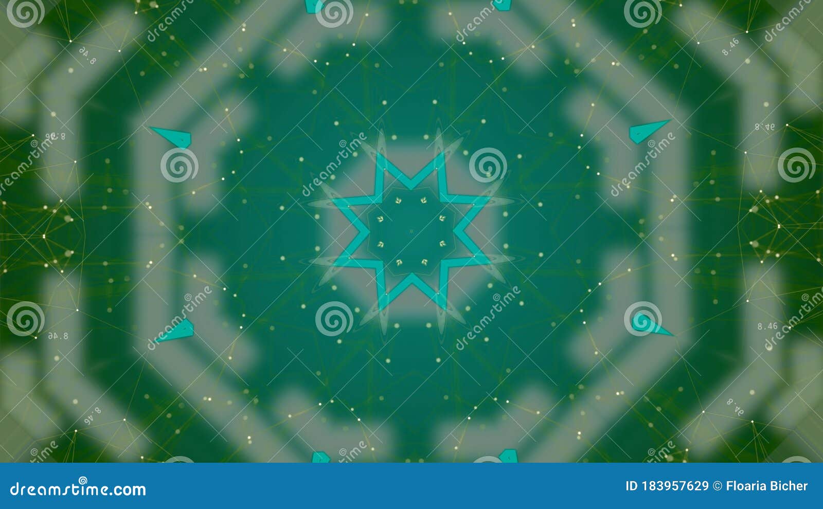 Abstract Green Pattern Actively Generating New Impulses from Source of ...