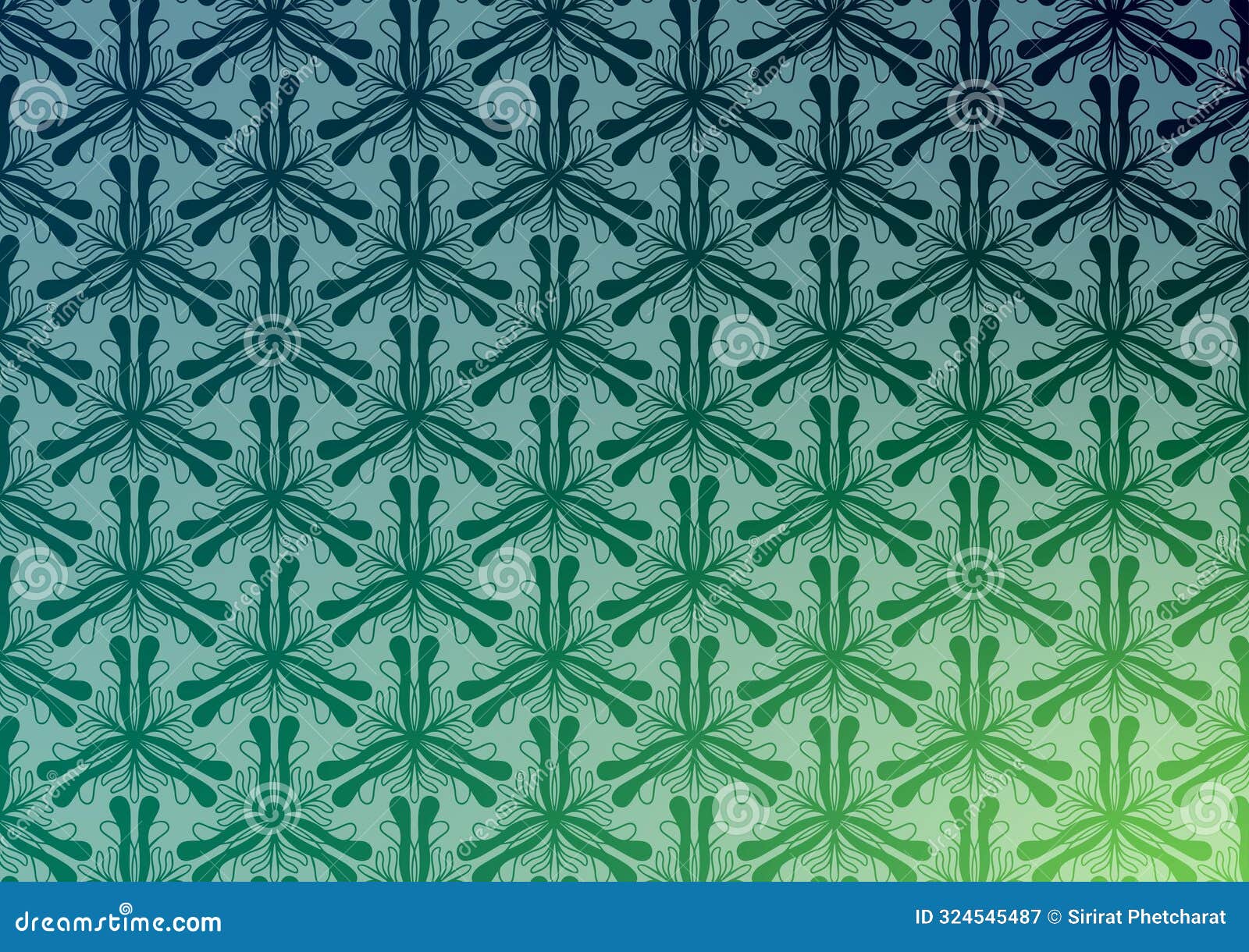 Abstract Green Pattern Flower Wallpaper Background Stock Illustration ...