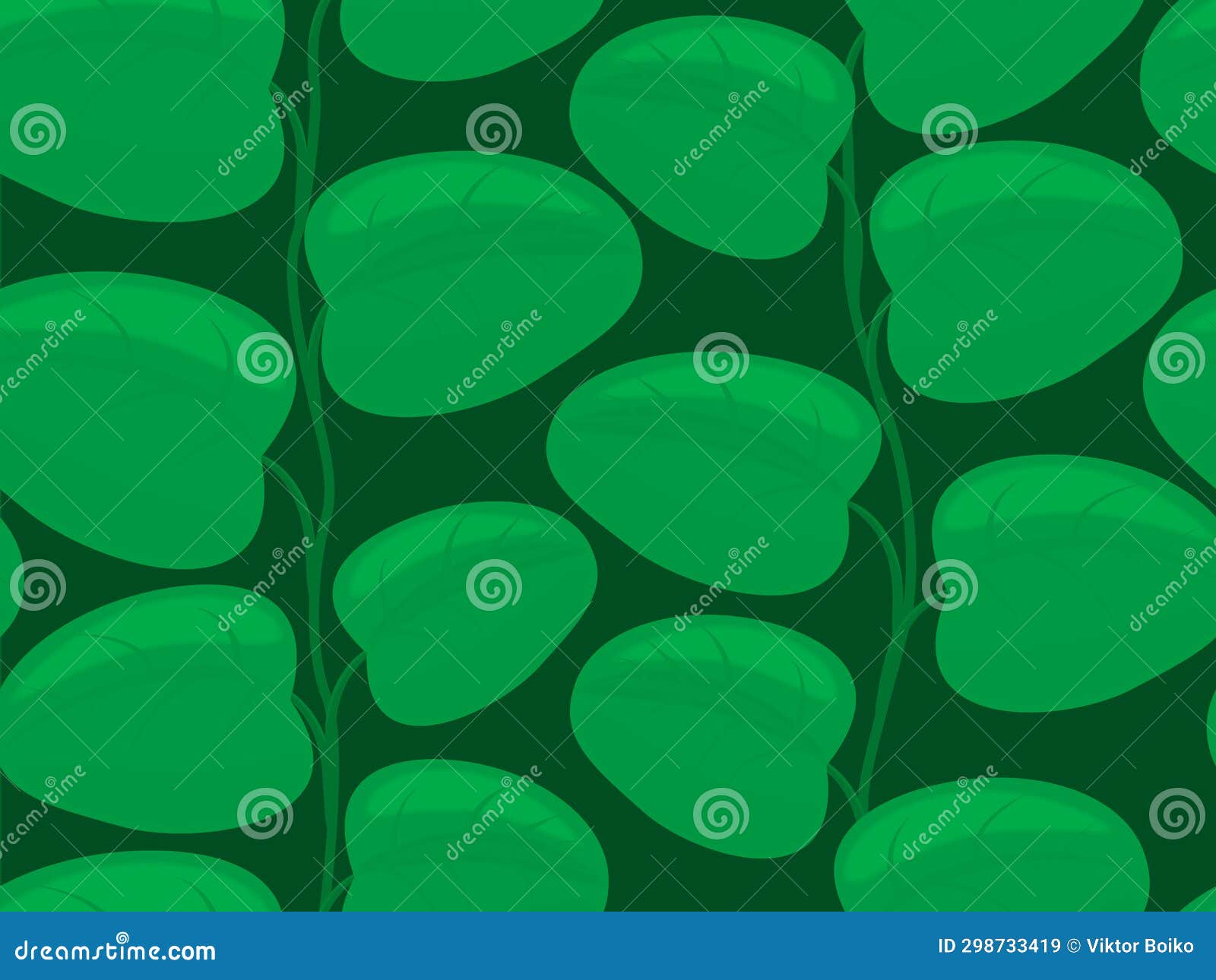 Abstract Green Pattern with Leaves on Vines Stock Illustration ...